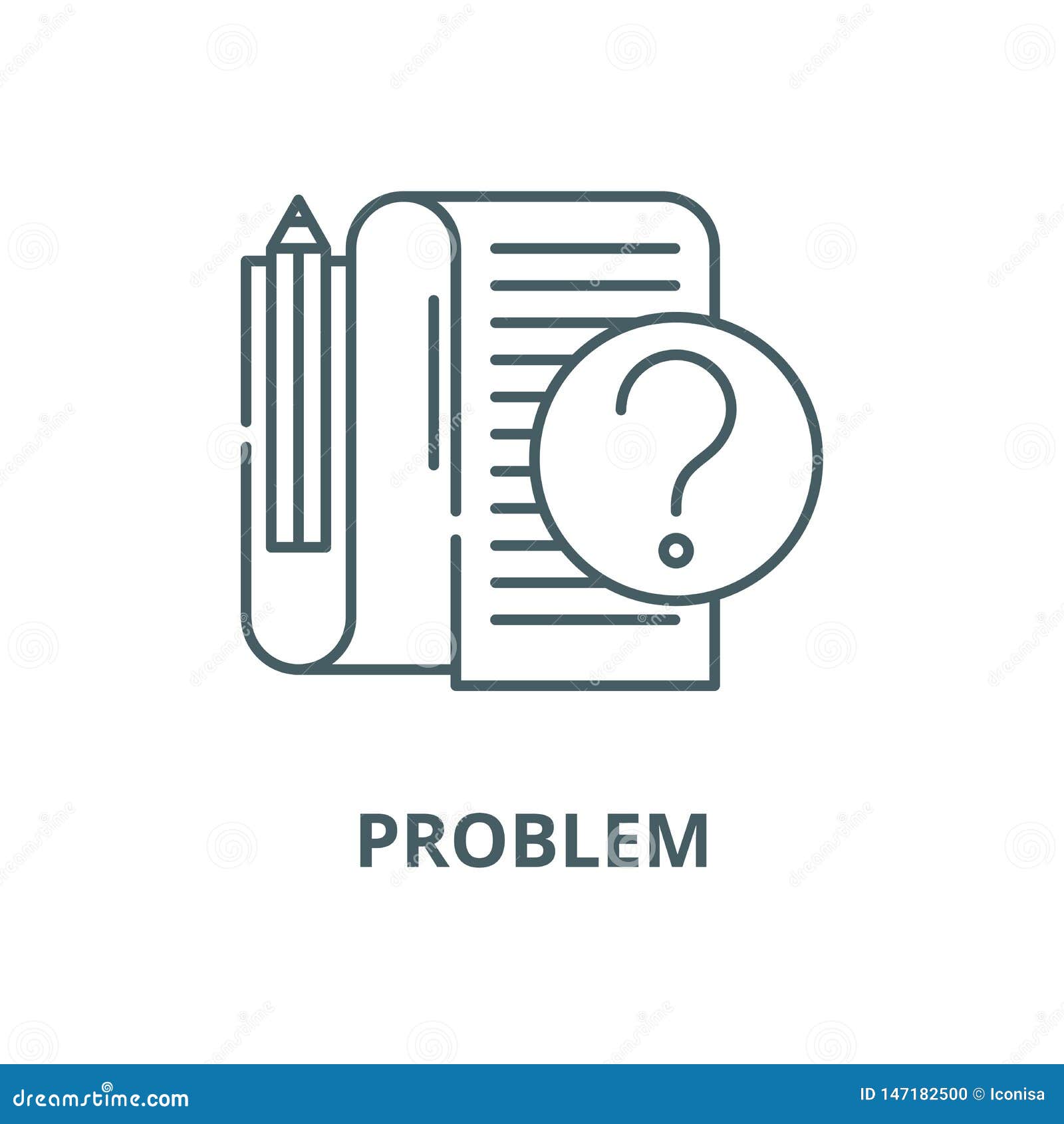 Problem Vector Line Icon, Linear Concept, Outline Sign, Symbol Stock ...