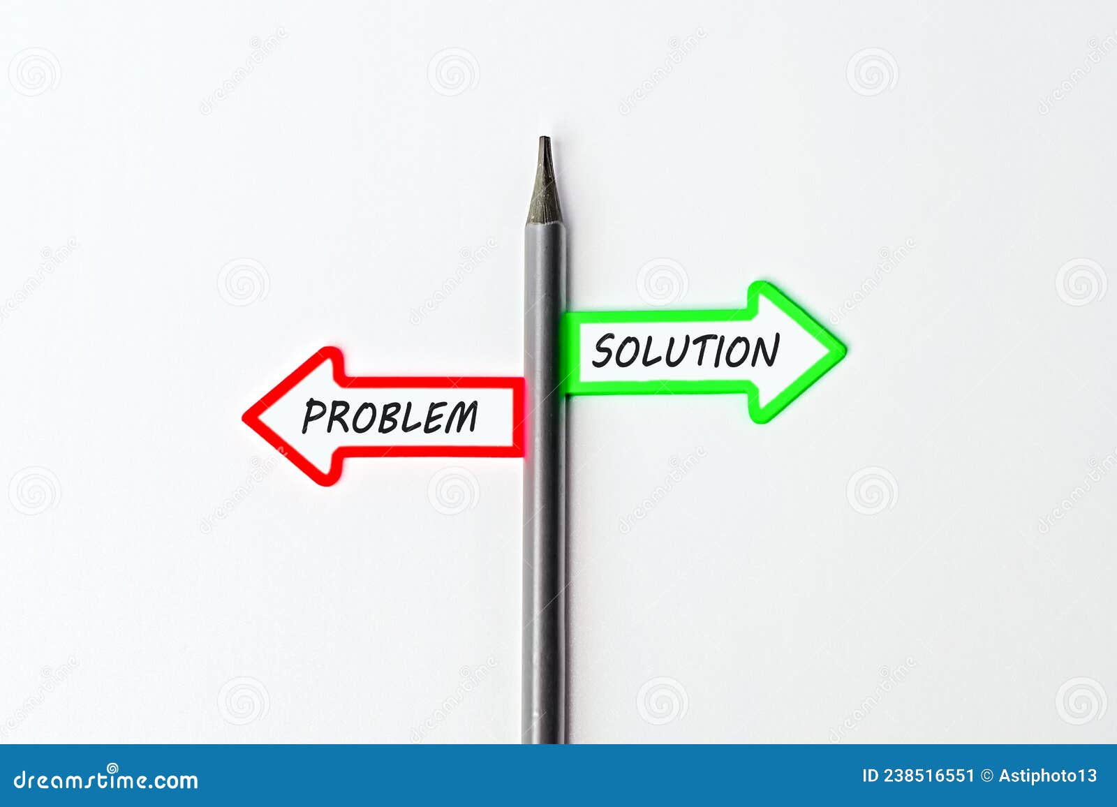 Problem Vs Solution. Red Arrow and Green Arrow- Direction Indicator ...