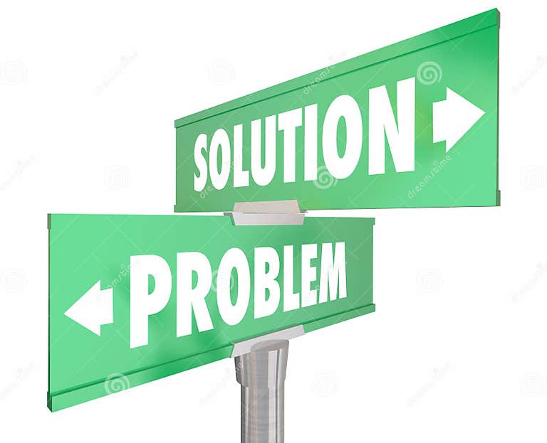 Problem Vs Solution Two 2 Way Street Road Signs Stock Illustration ...