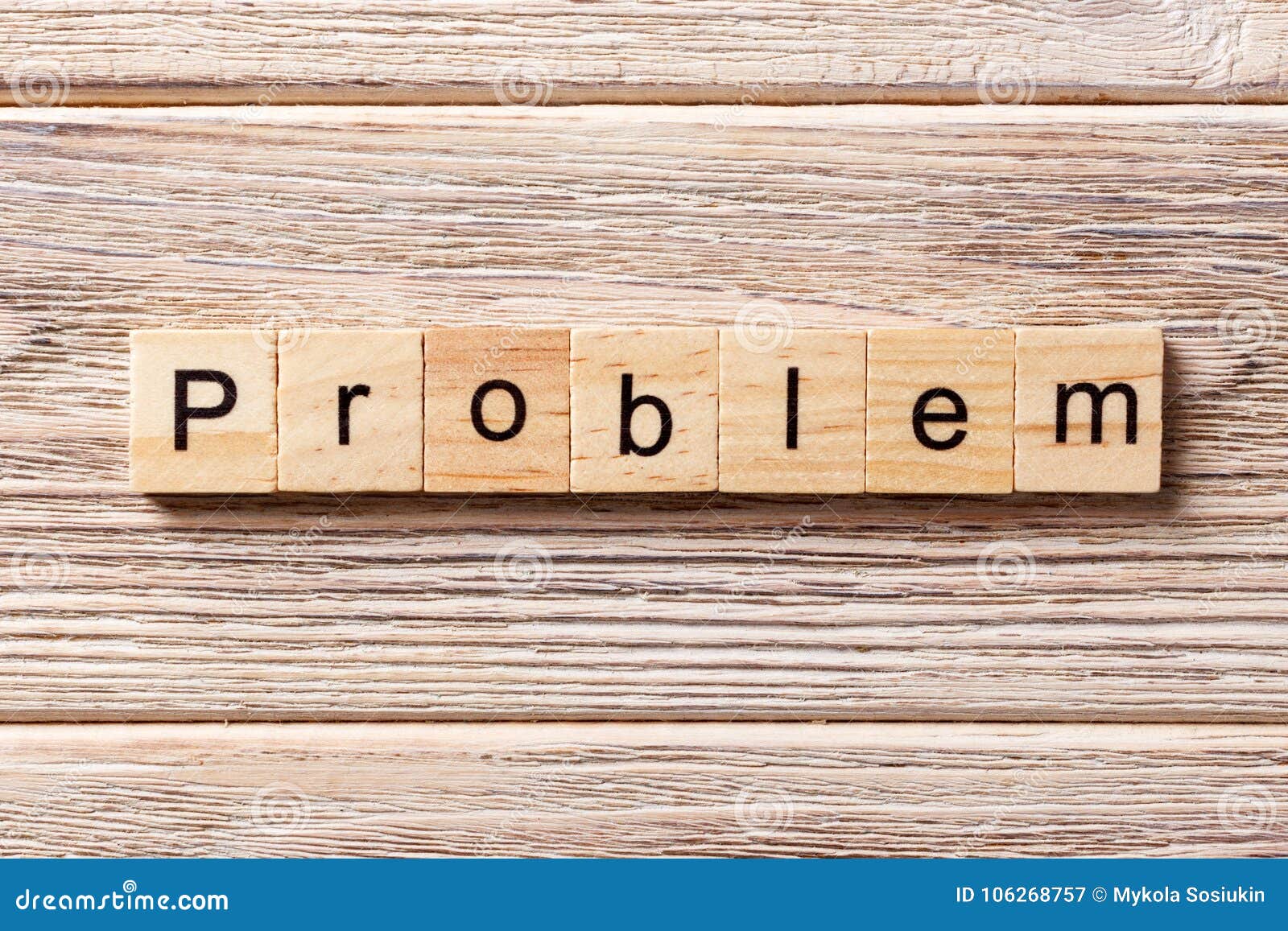 Problem Word Written on Wood Block. Problem Text on Table, Concept ...