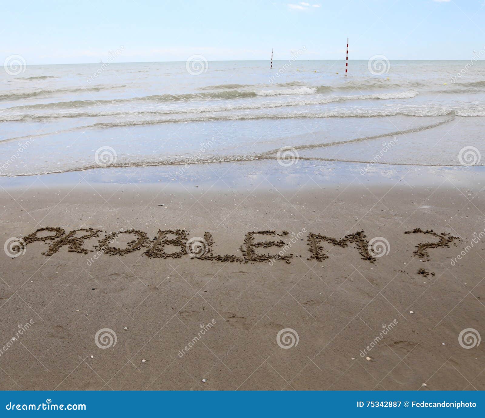 PROBLEM Written on the Beach Sand Stock Image - Image of symbol, great ...