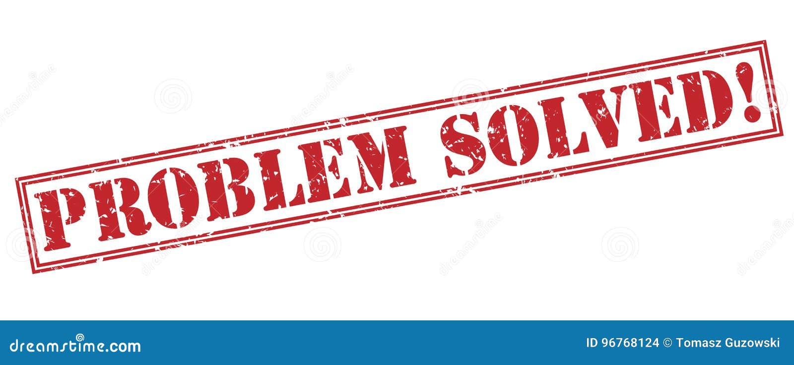 ¡Problema Solucionado! Sello Rojo Stock de ilustración - Ilustración de ...