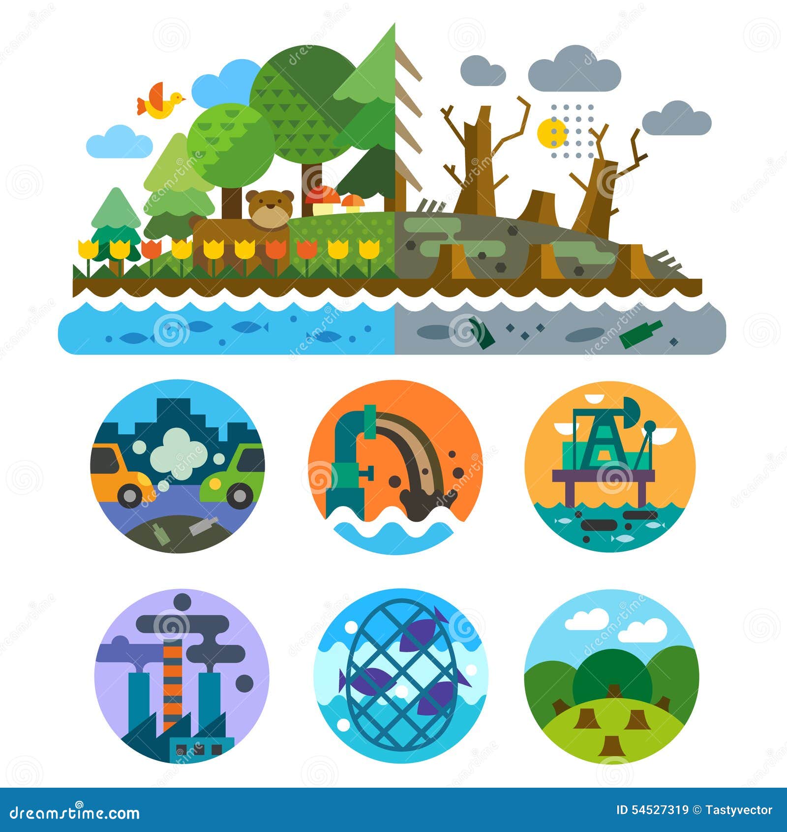 Problemas ecológicos ilustración del vector. Ilustración de folleto ...