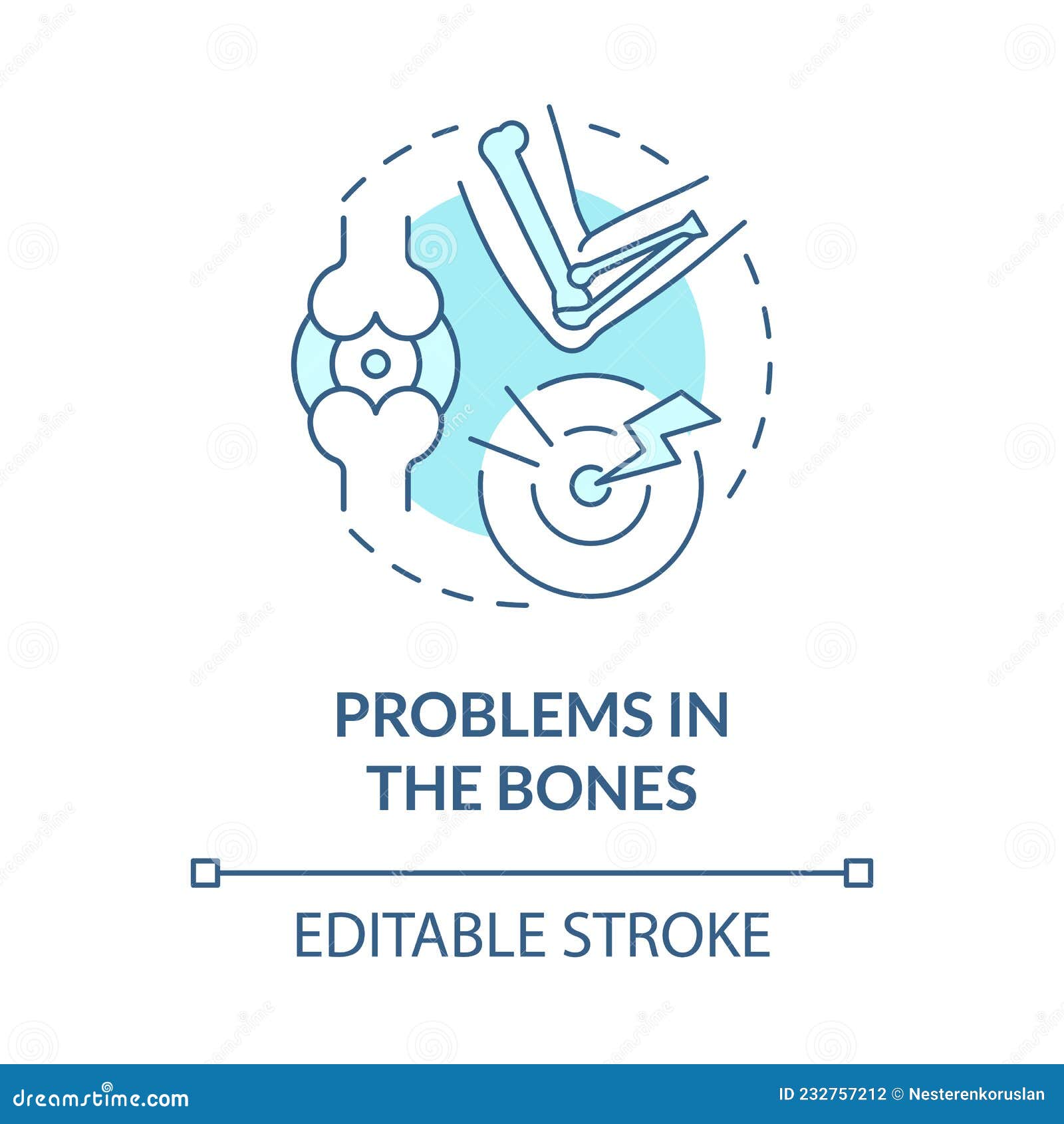 Problems with Bones Blue Concept Icon Stock Vector - Illustration of ...