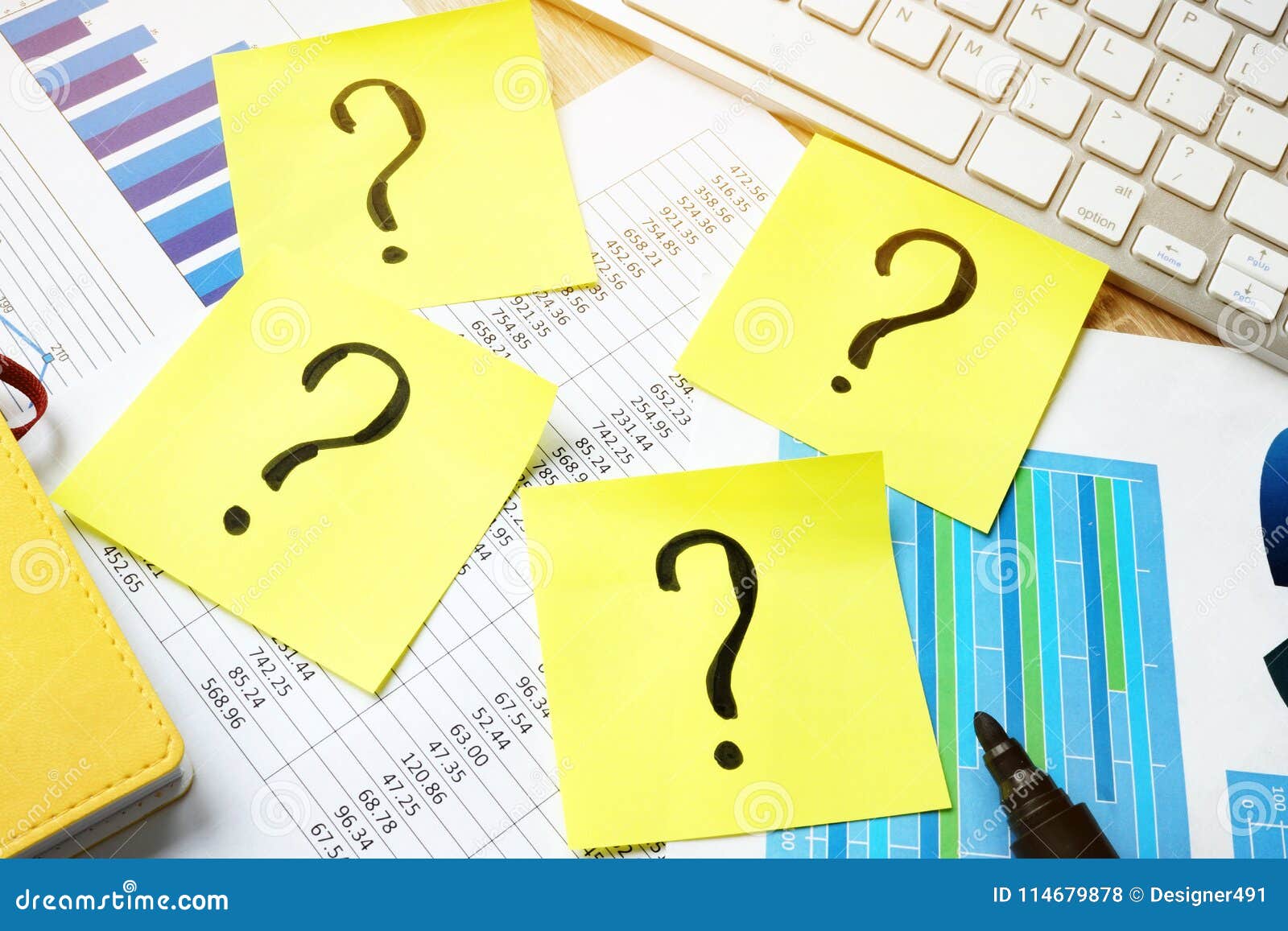 Problems in Business. Question Marks on Sticks. Stock Photo - Image of ...