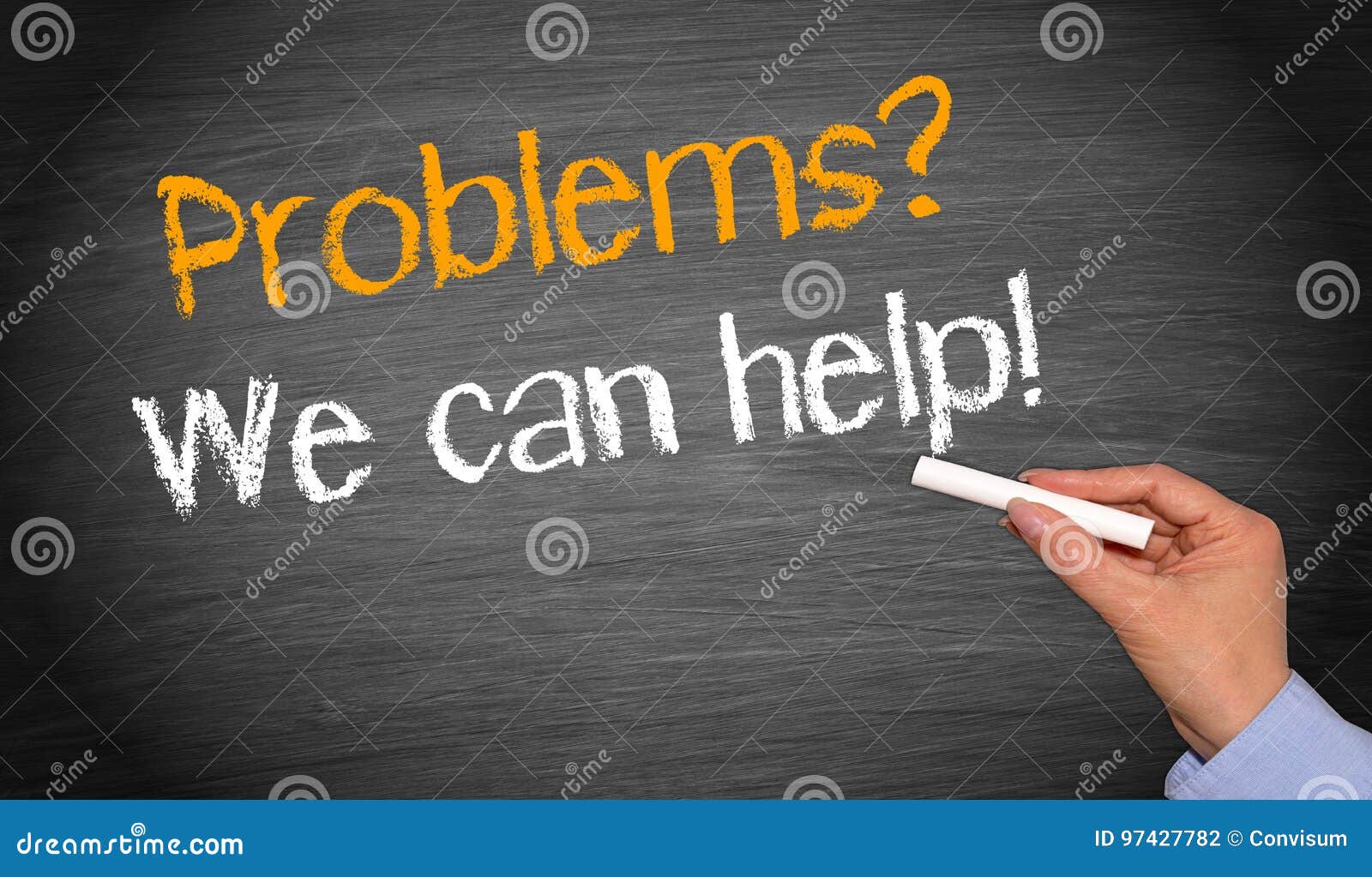 Problems - we Can Help - Female Hand with Chalk Writing Text Stock ...