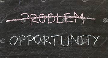 Problems Crossed Out and Opportunity Stock Photo - Image of problem ...