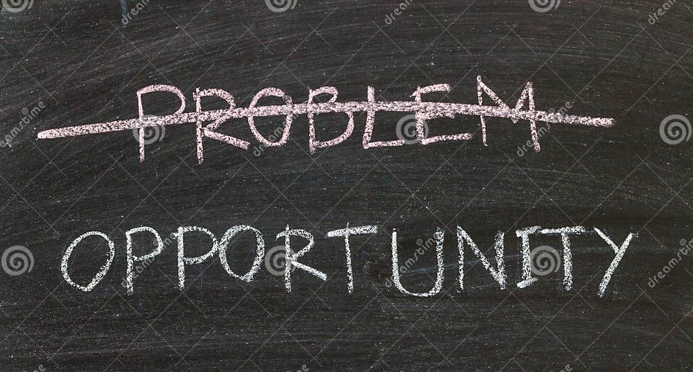 Problems Crossed Out and Opportunity Stock Photo - Image of problem ...