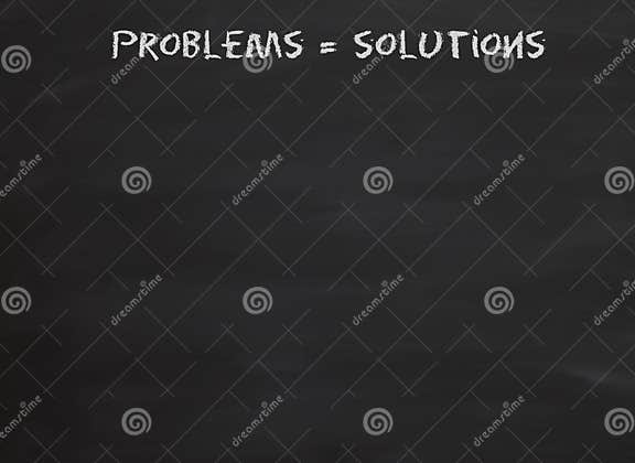 Problems equal solutions stock illustration. Illustration of blackboard ...