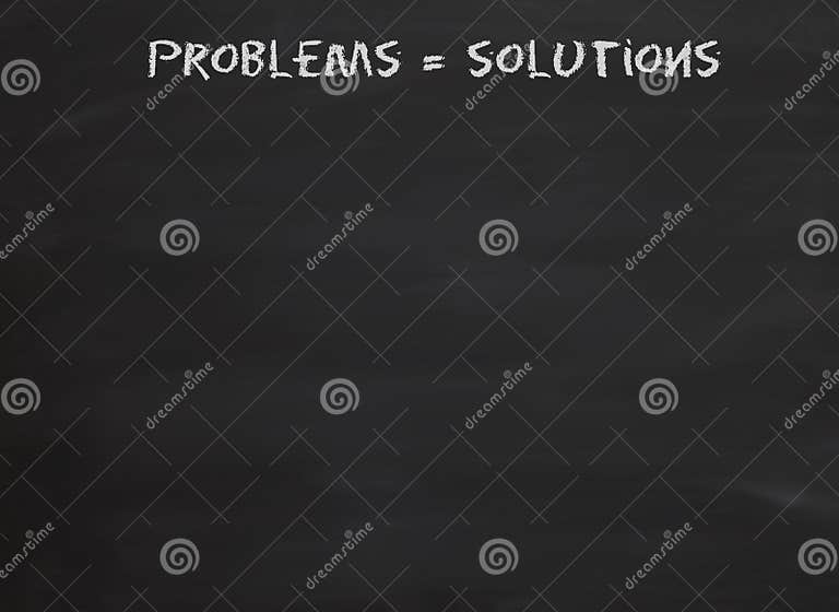Problems equal solutions stock illustration. Illustration of blackboard ...