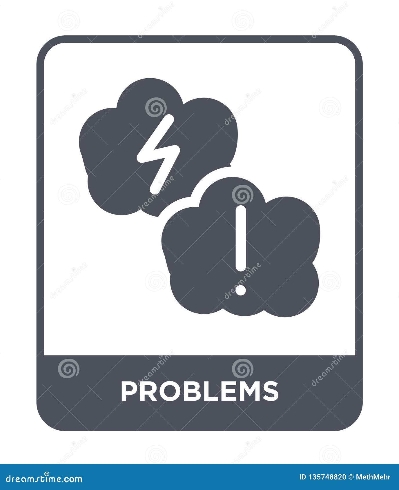Problems Icon in Trendy Design Style. Problems Icon Isolated on White ...