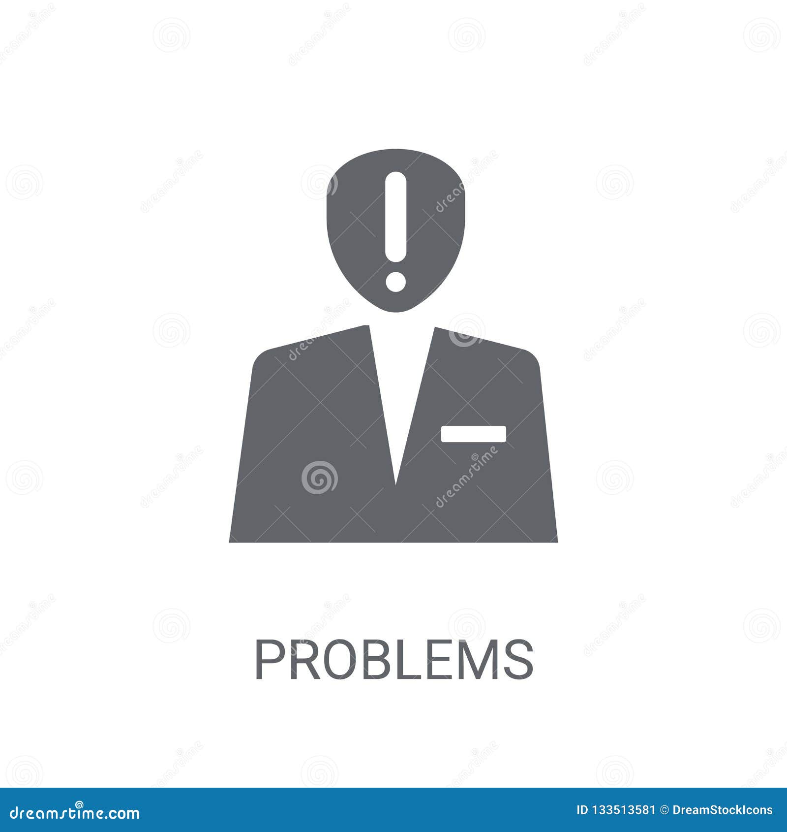 Problems Icon. Trendy Problems Logo Concept on White Background Stock ...