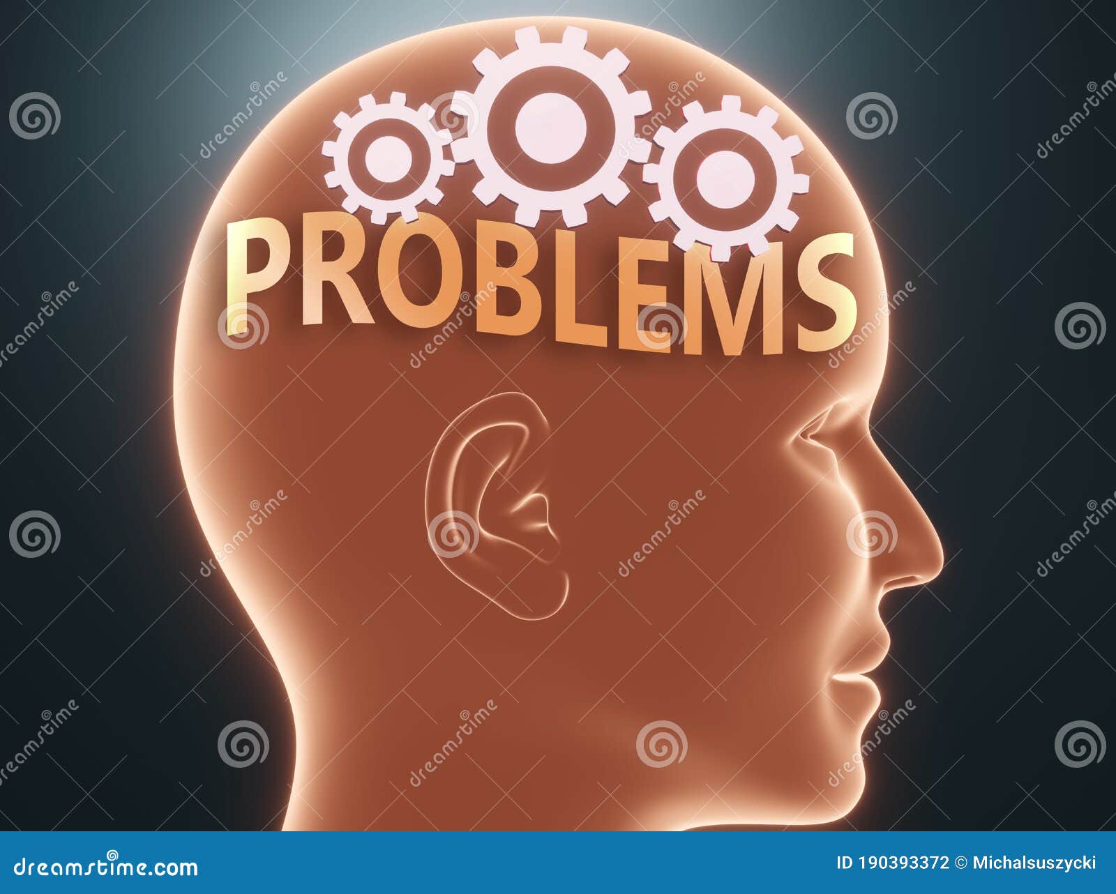 Problems Inside Human Mind - Pictured As Word Problems Inside a Head ...
