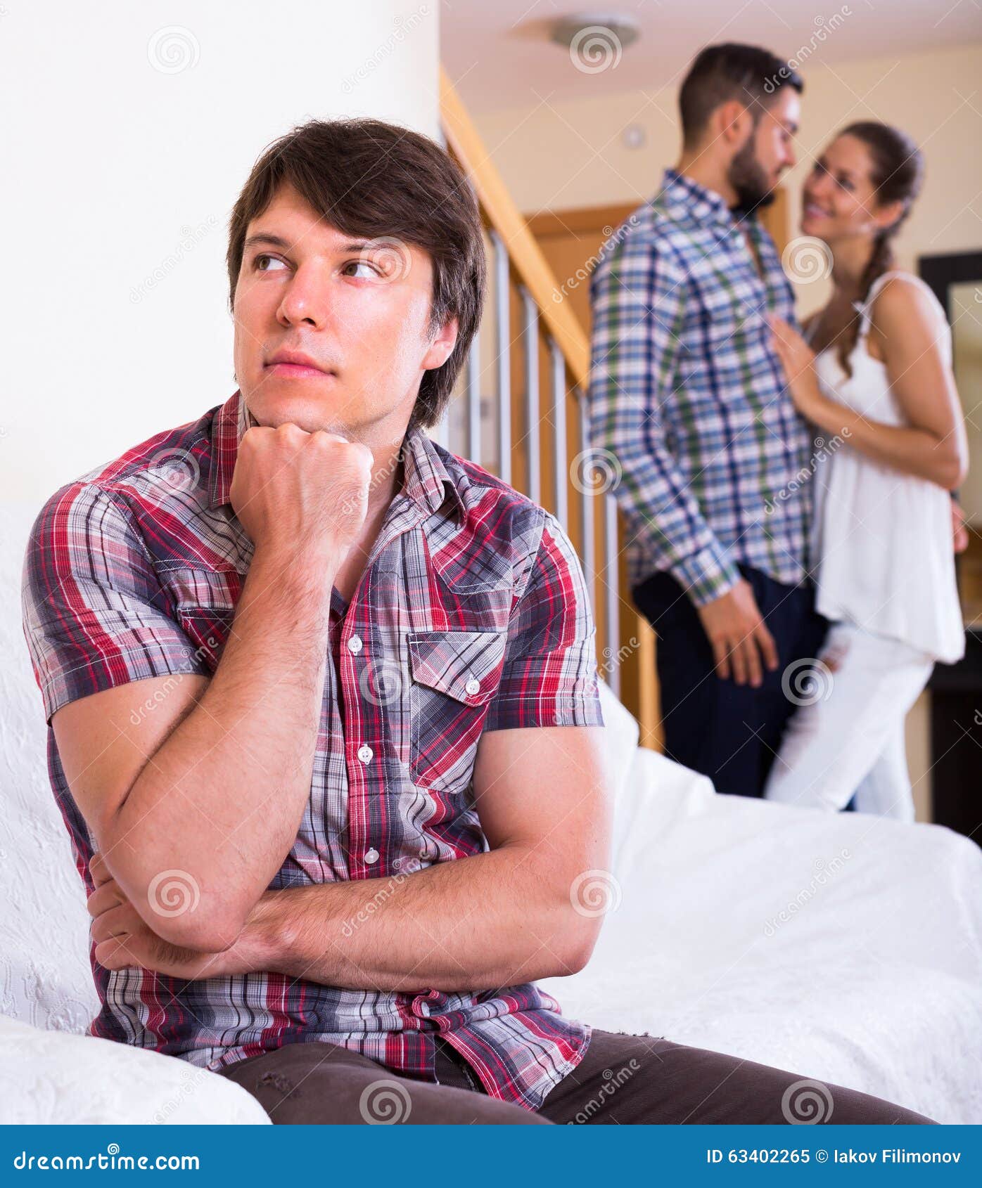 Problems of love triangle stock image. Image of male - 63402265