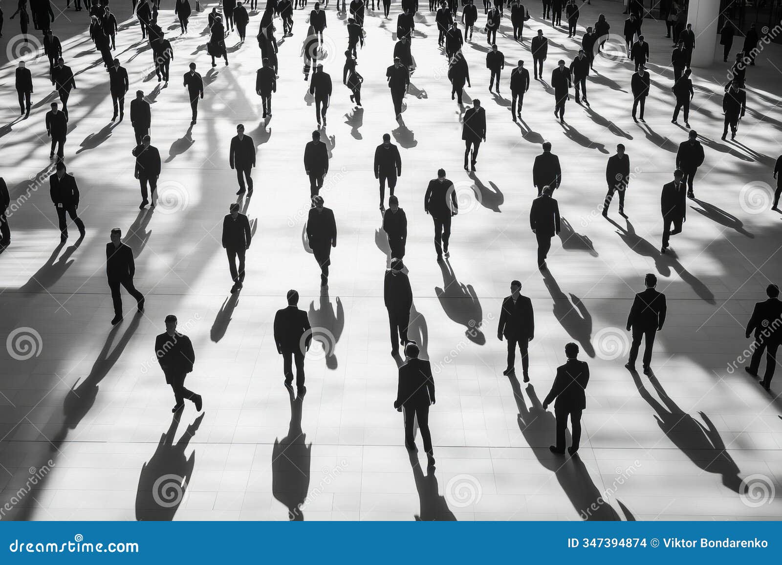 Problems of Modern Society, Croud of Silhouette People Stock Photo ...