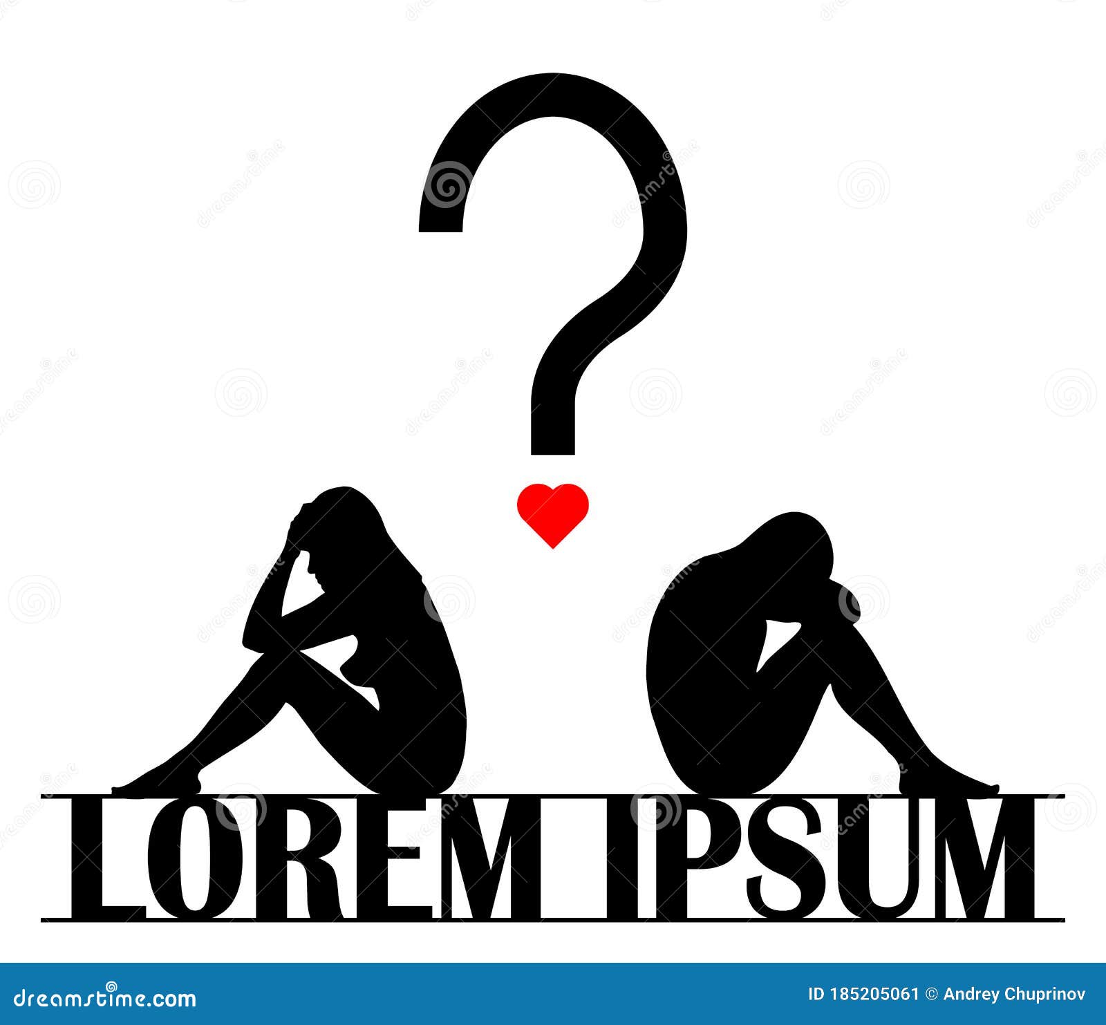 Silhouettes of Man and Woman. Quarrel. Vector. Stock Vector ...