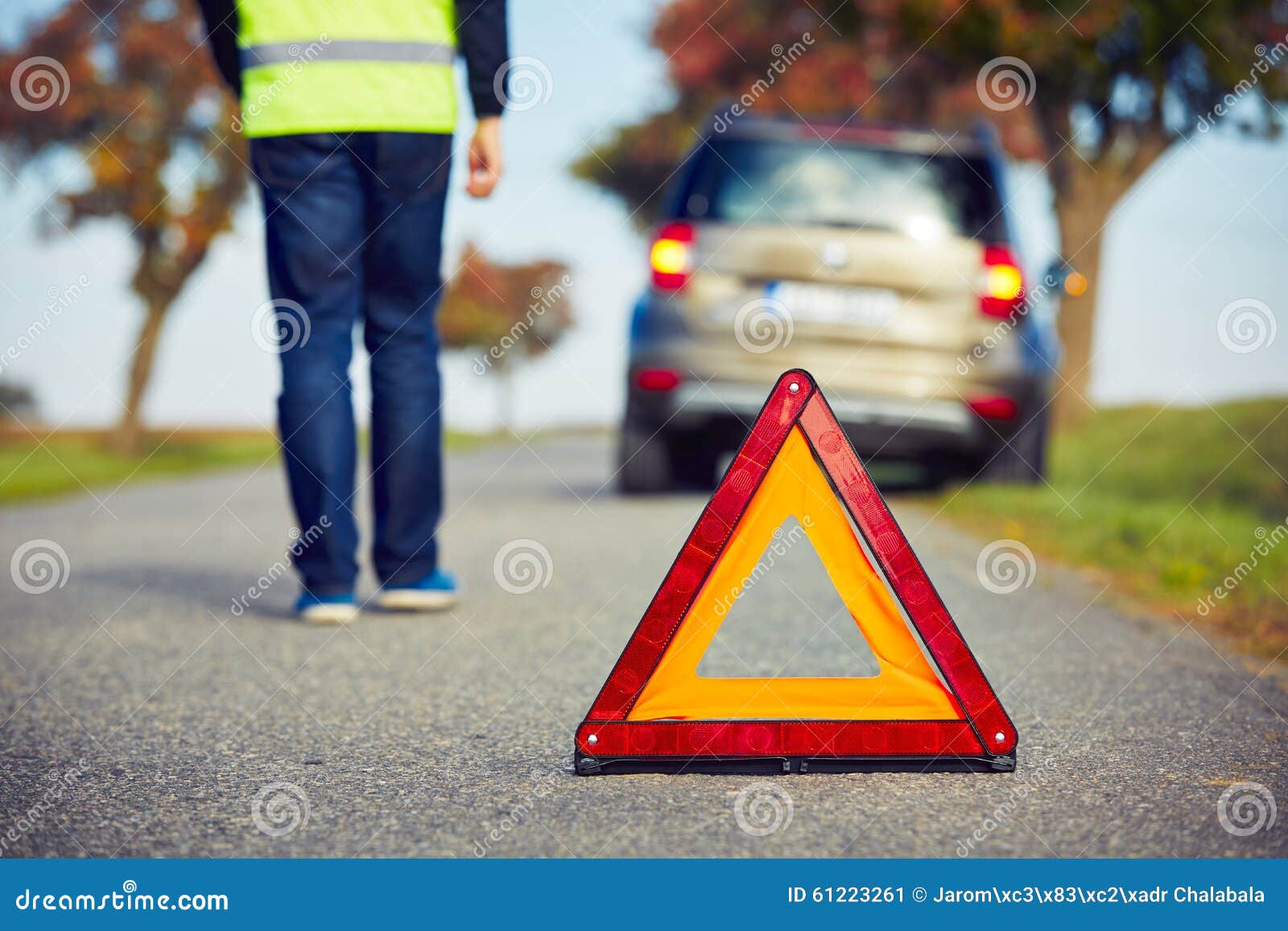 Problems on the road stock image. Image of person, roadside - 61223261