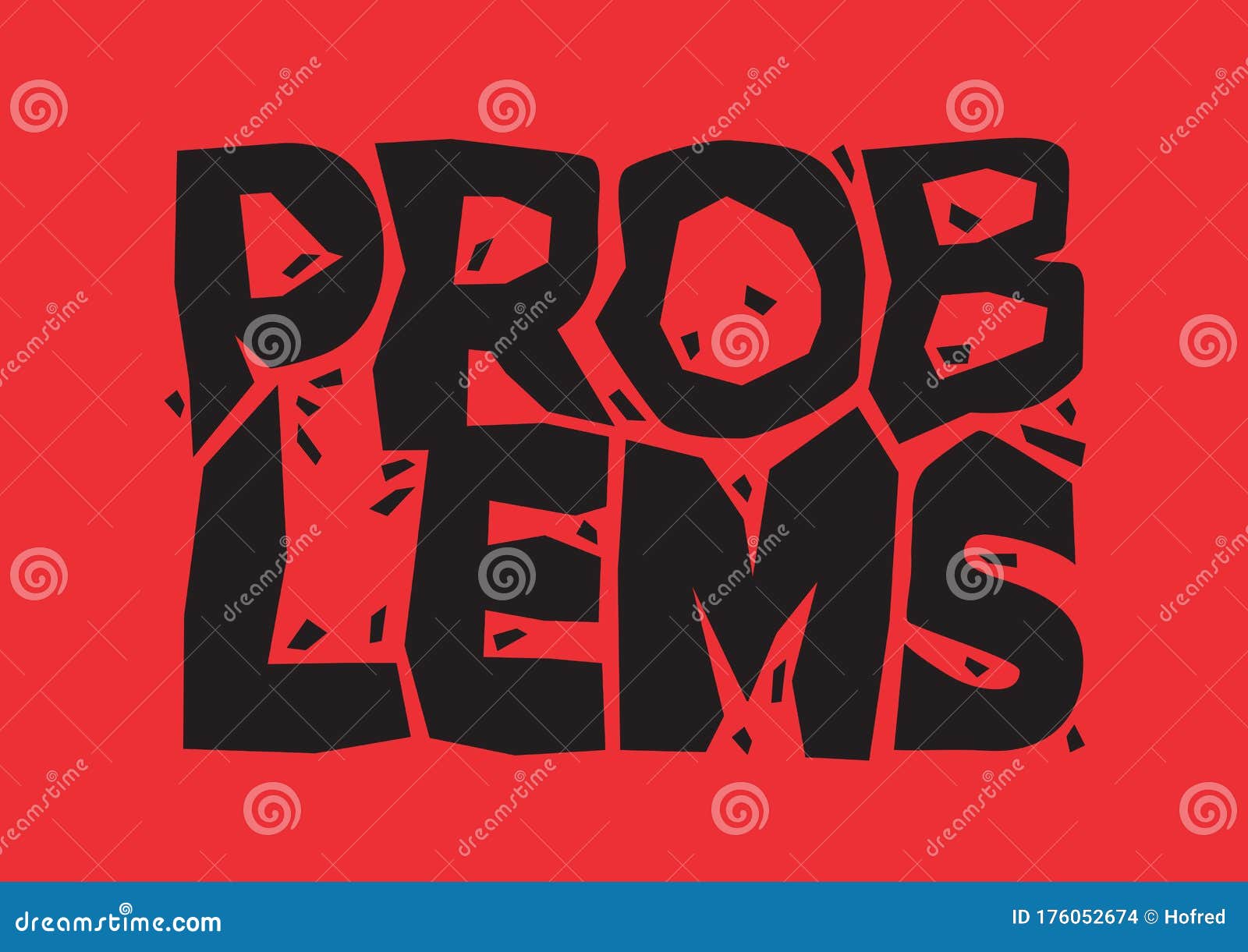 Problems Sign. Broken Red Font Text Stock Vector - Illustration of ...