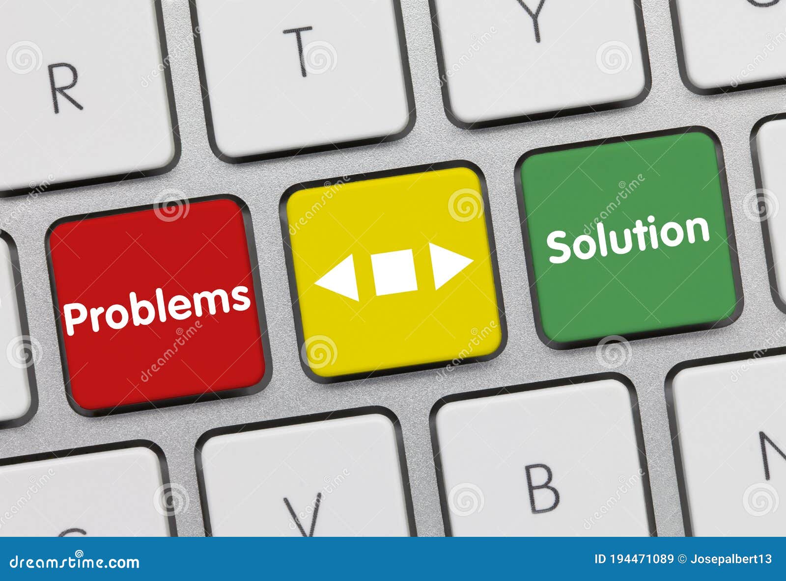 Problems or Solution - Inscription on Red-Green Keyboard Key Stock ...