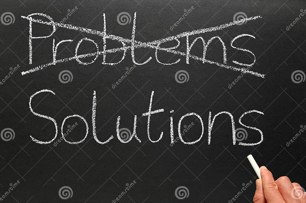 Problems and solutions. stock image. Image of board, word - 8035039