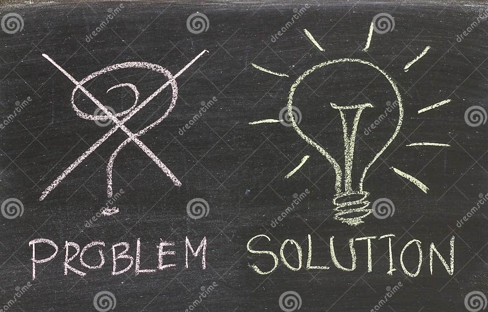 Problems Solutions Handwritten with White Chalk on a Blackboard Stock ...