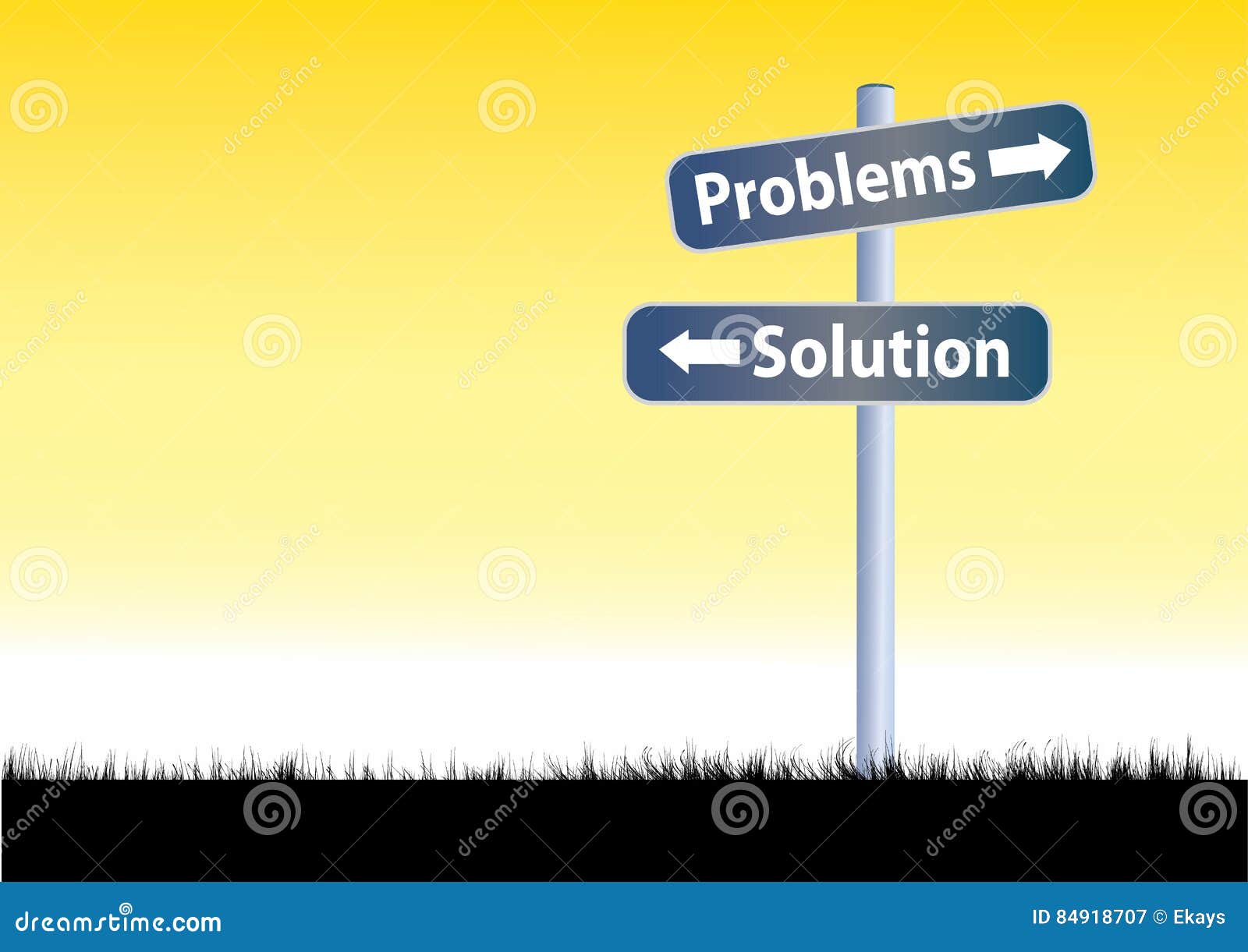 Problems and Solutions Road Sign Illustration Stock Vector ...