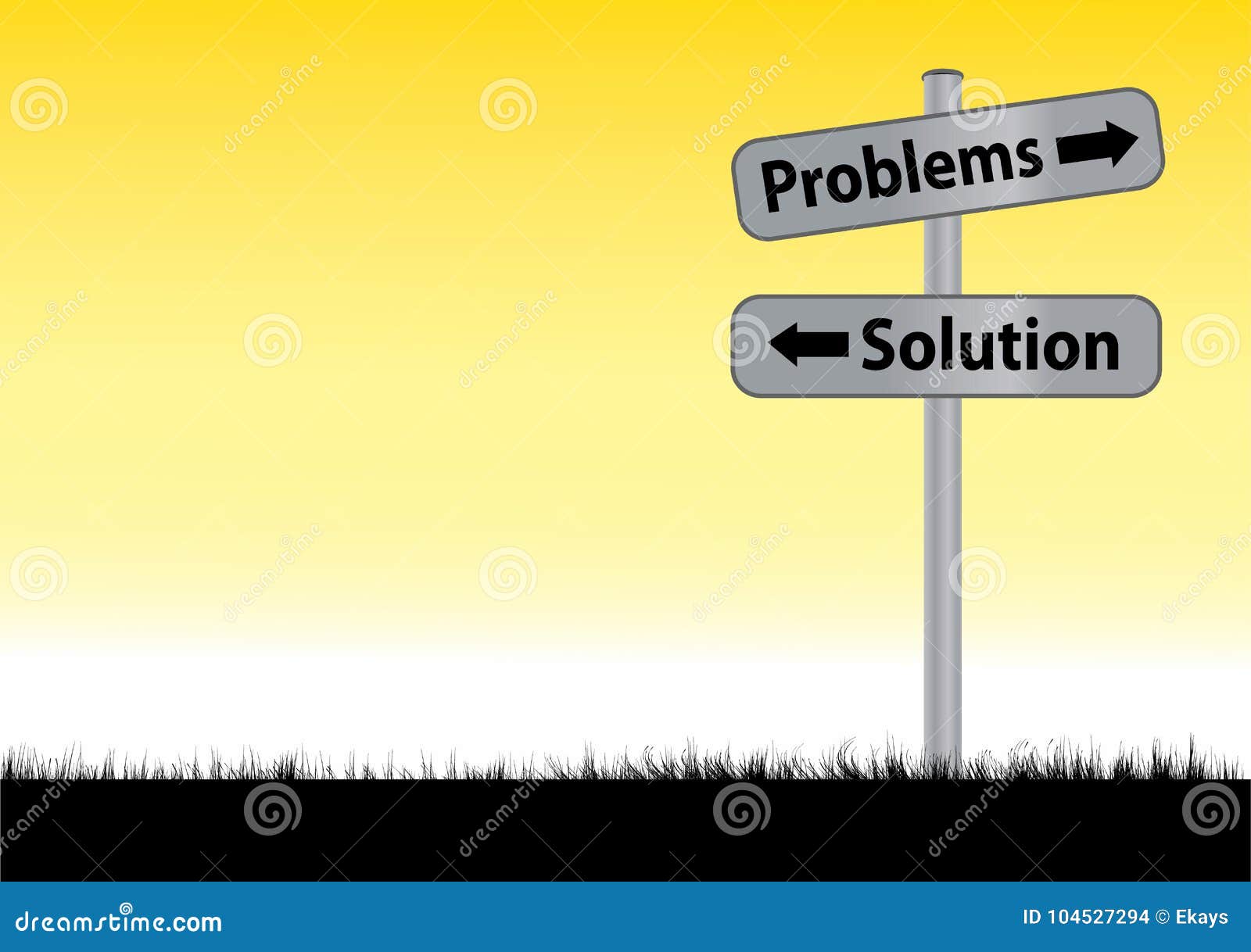 Problems and Solutions Signboard Concept Stock Vector - Illustration of ...