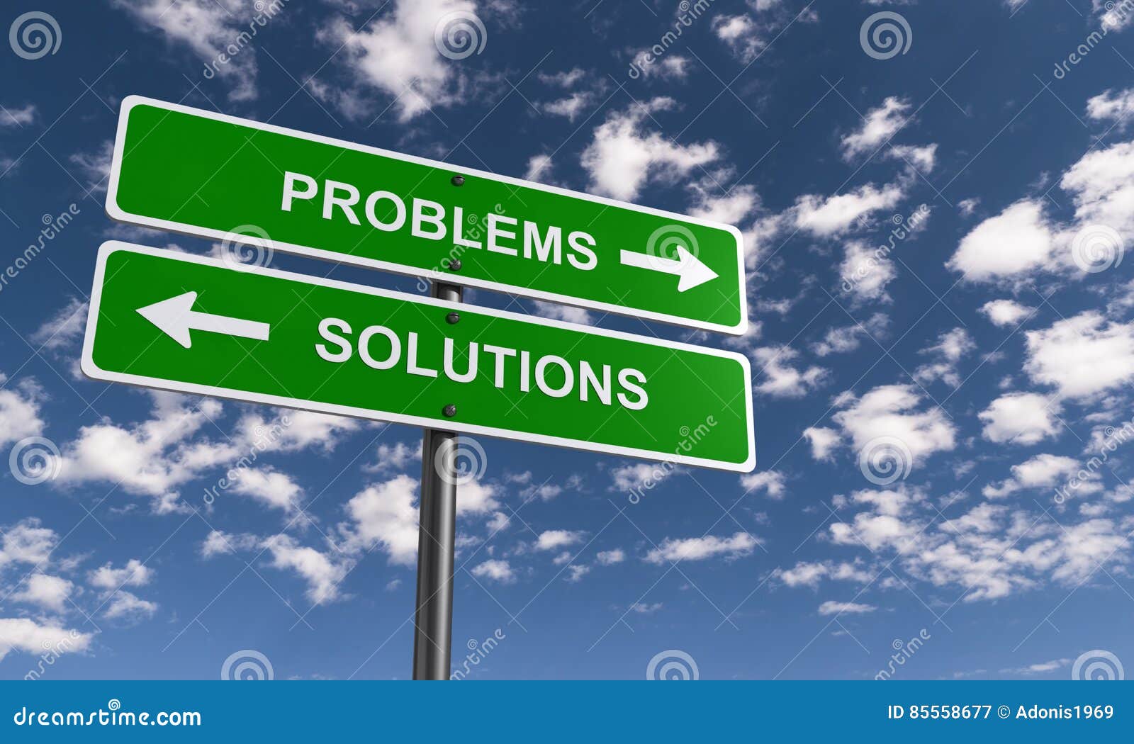 Problems and Solutions Signposts Stock Image - Image of message, mark ...