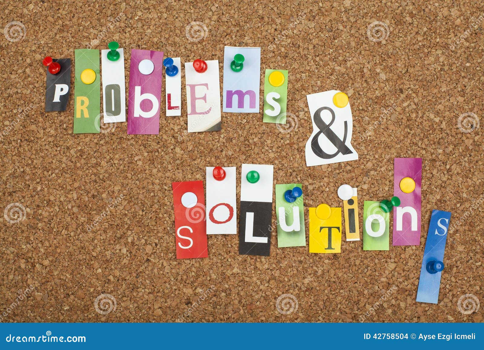 PROBLEMS SOLUTIONS stock photo. Image of focus, board - 42758504