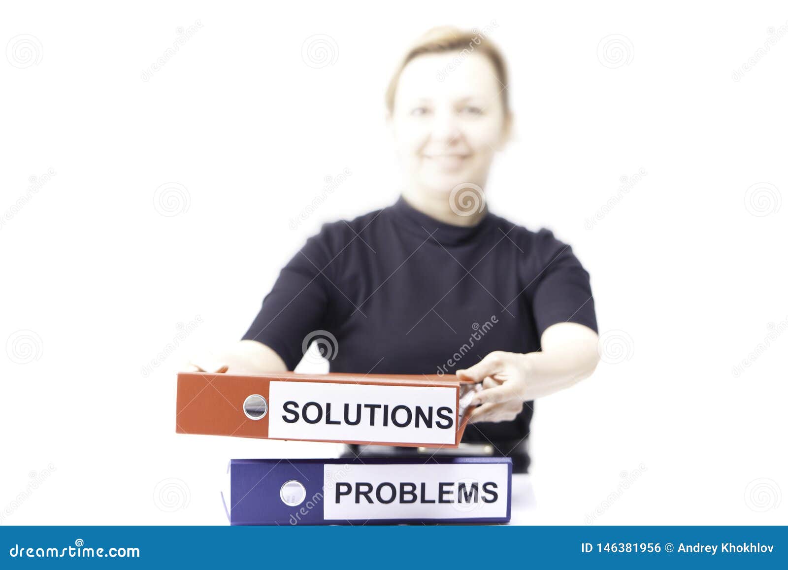 Problems and Solutions - Two Binders with Text on Desk in the Office ...