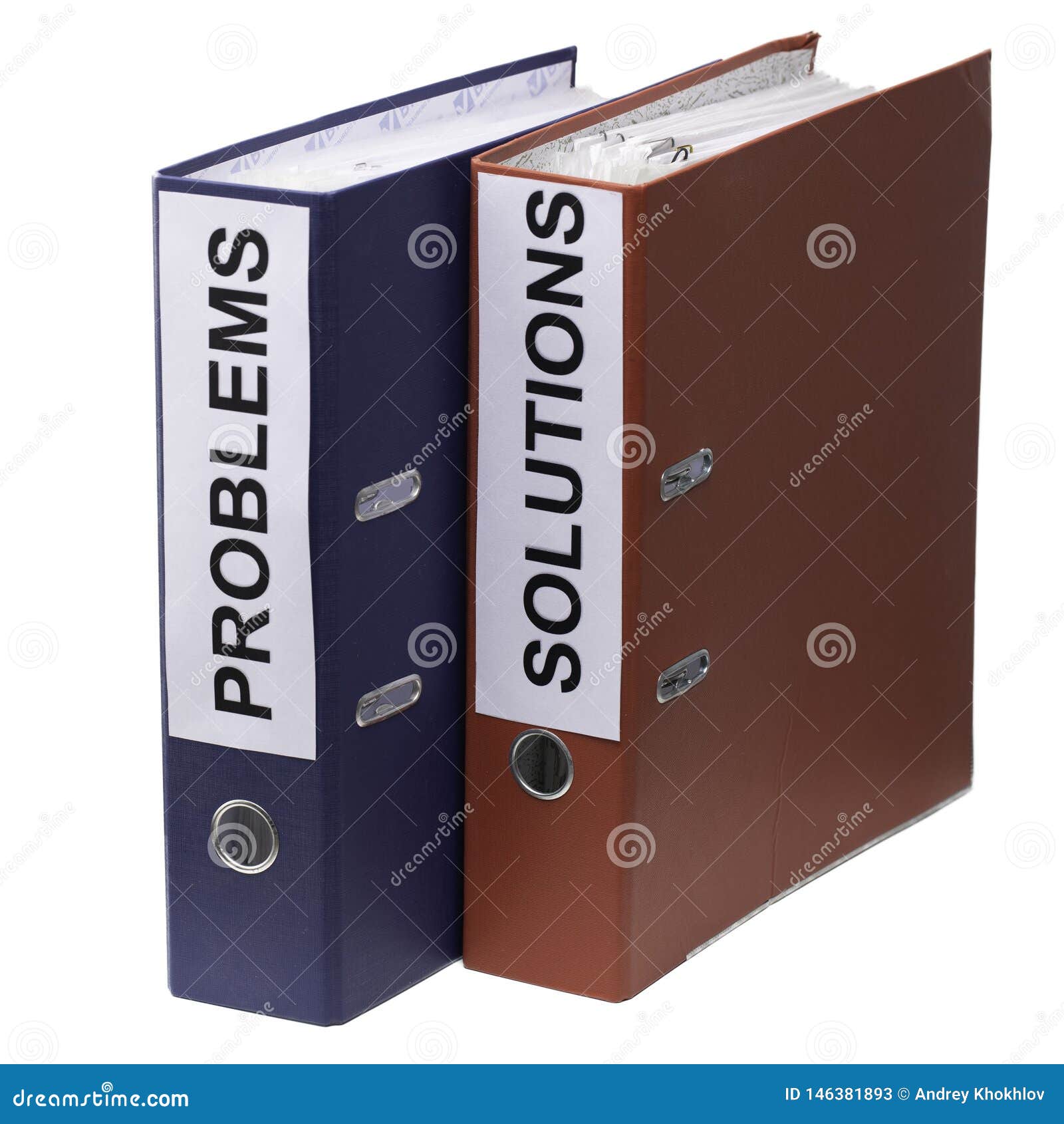 Problems and Solutions - Two Binders with Text on Desk in the Office ...