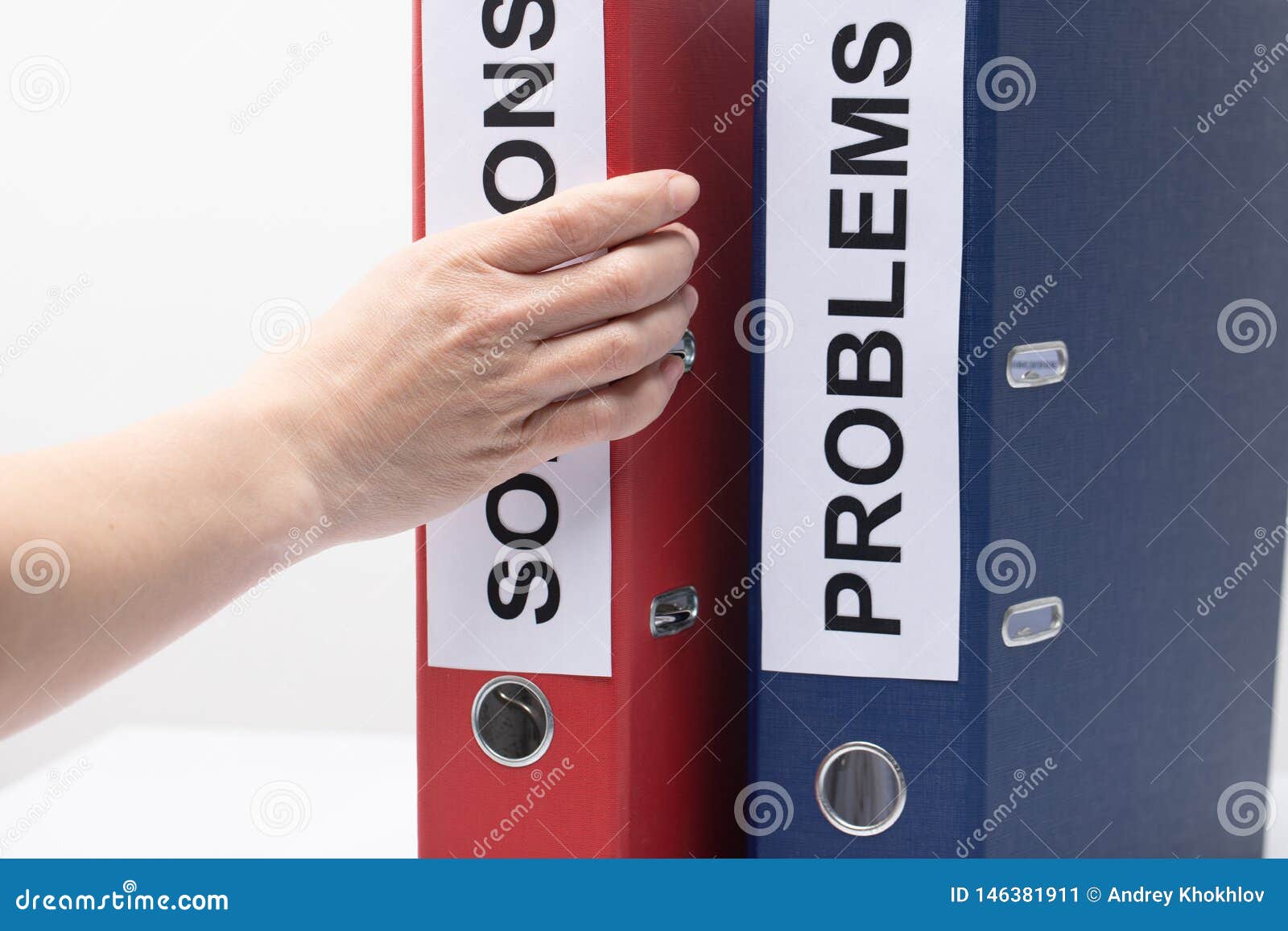 Problems and Solutions - Two Binders with Text on Desk in the Office ...