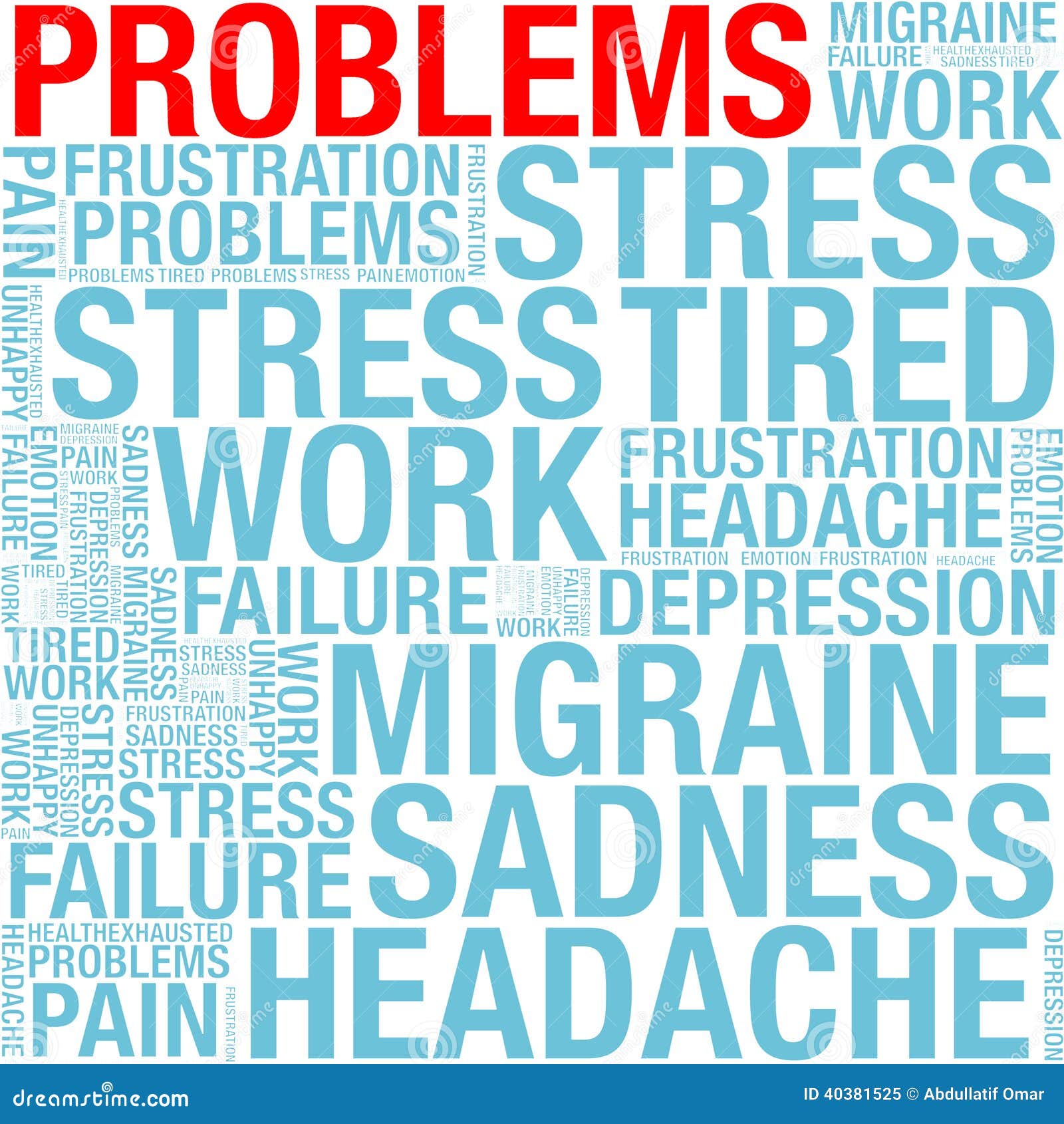 Problems in word collage stock illustration. Illustration of background ...