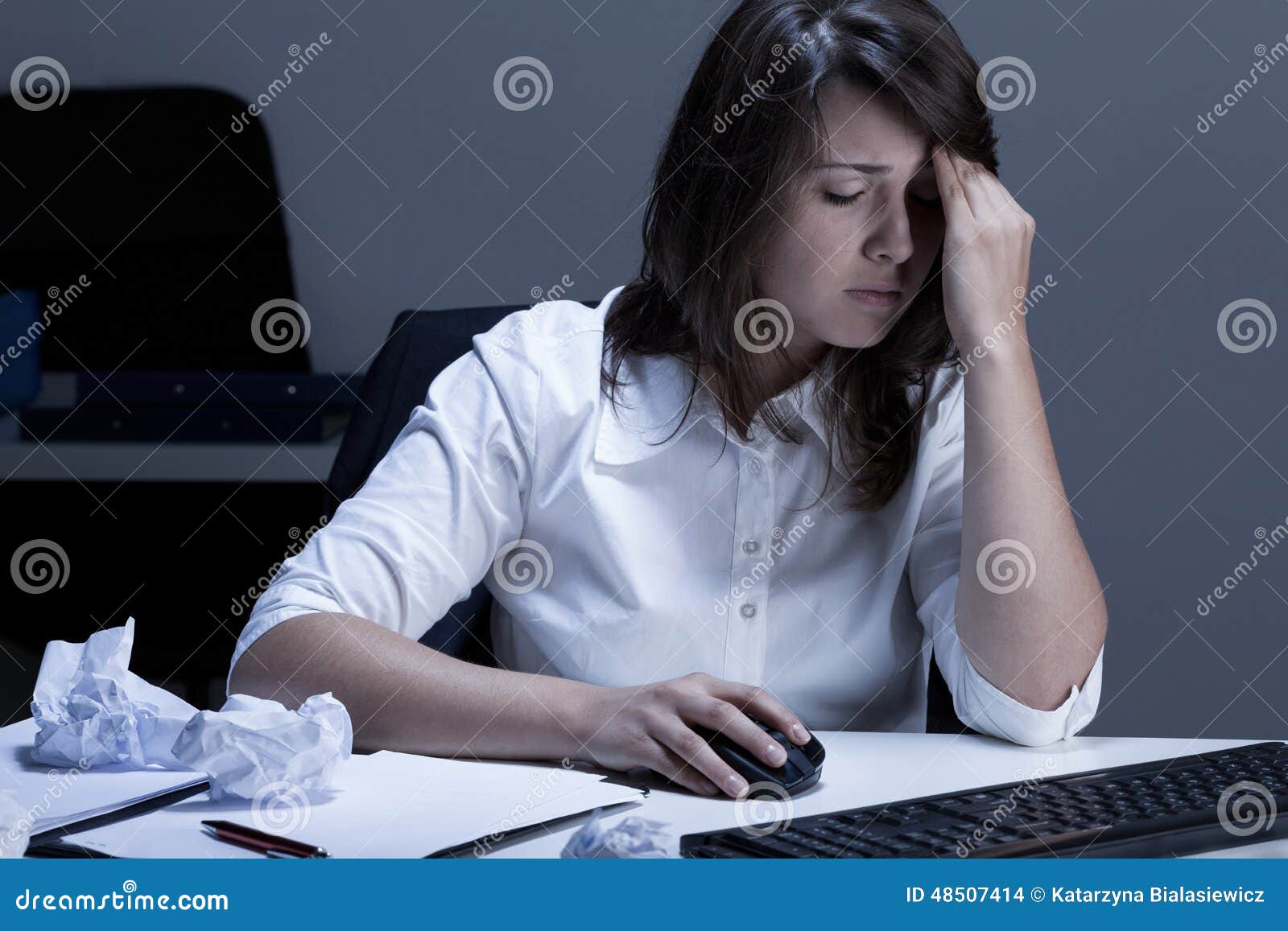 Problems at Work during Overtime Stock Photo - Image of lazy, depressed ...
