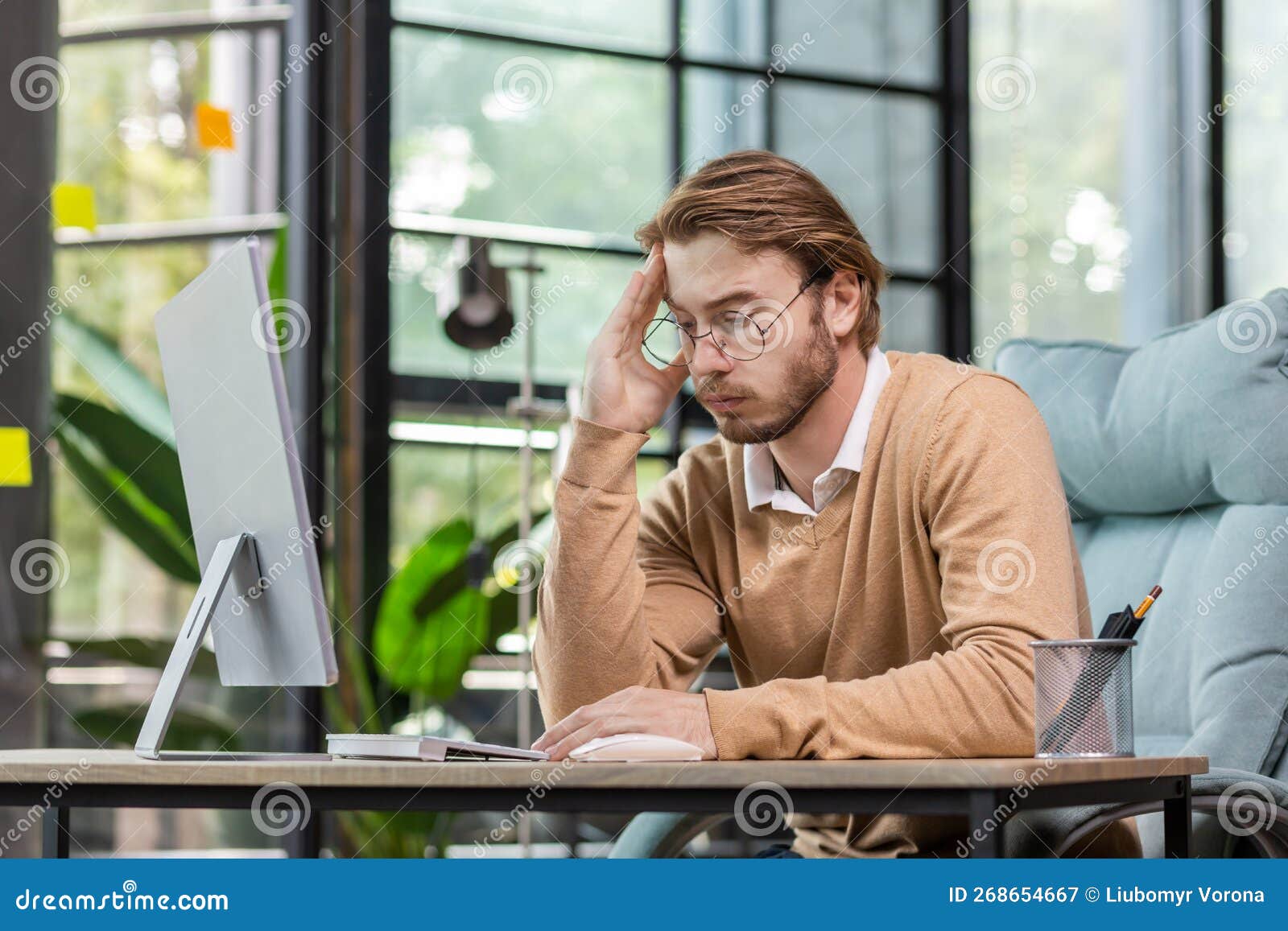 Problems at Work. a Young Man, a Specialist Stock Image - Image of ...