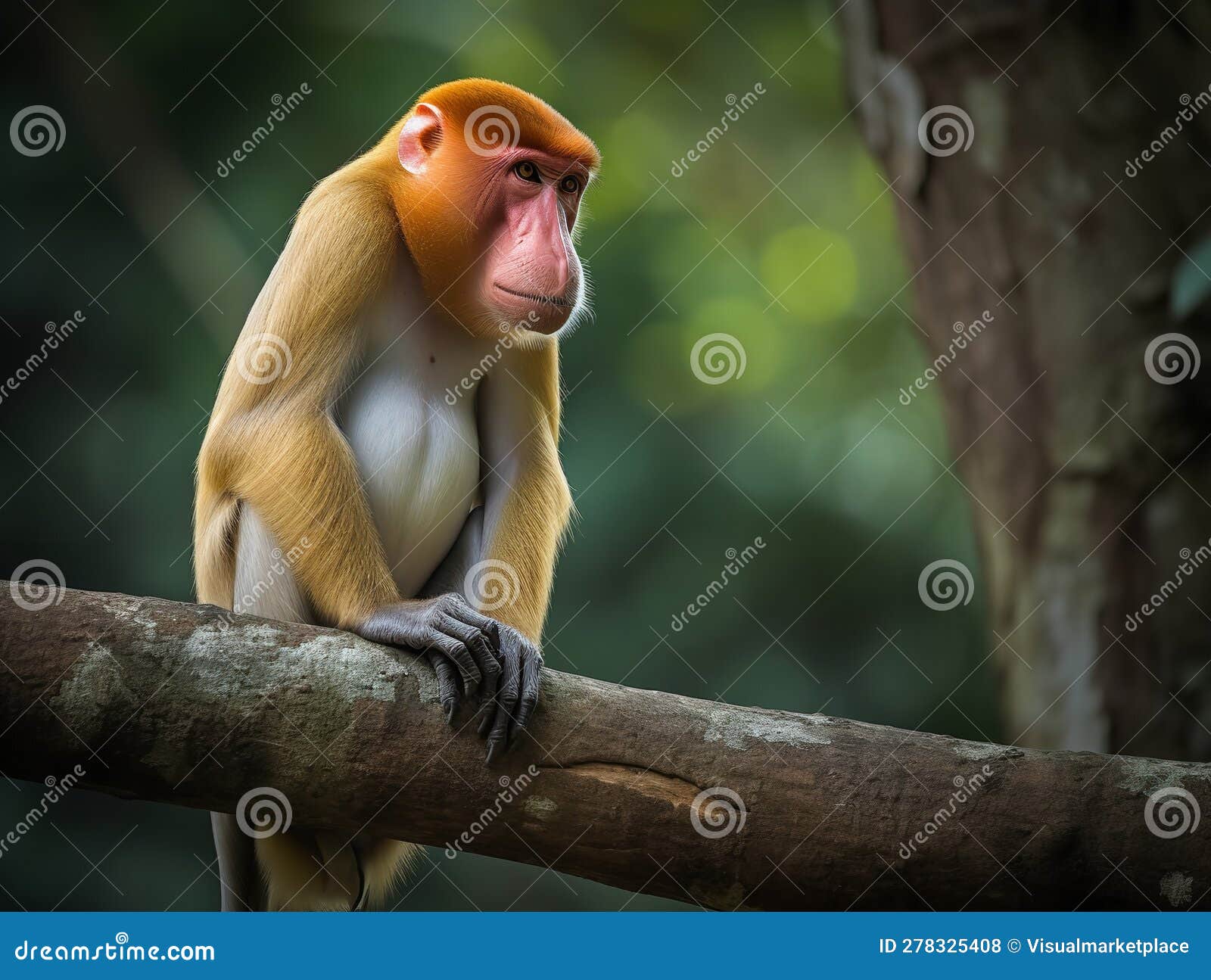 The Bizarre Beauty of the Proboscis Monkey Stock Illustration ...