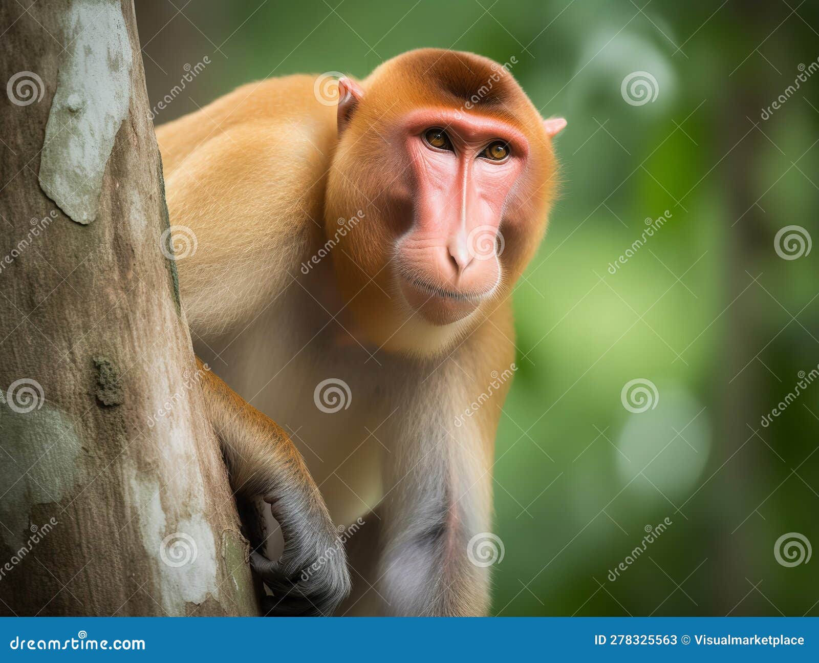 The Bizarre Beauty of the Proboscis Monkey Stock Illustration ...