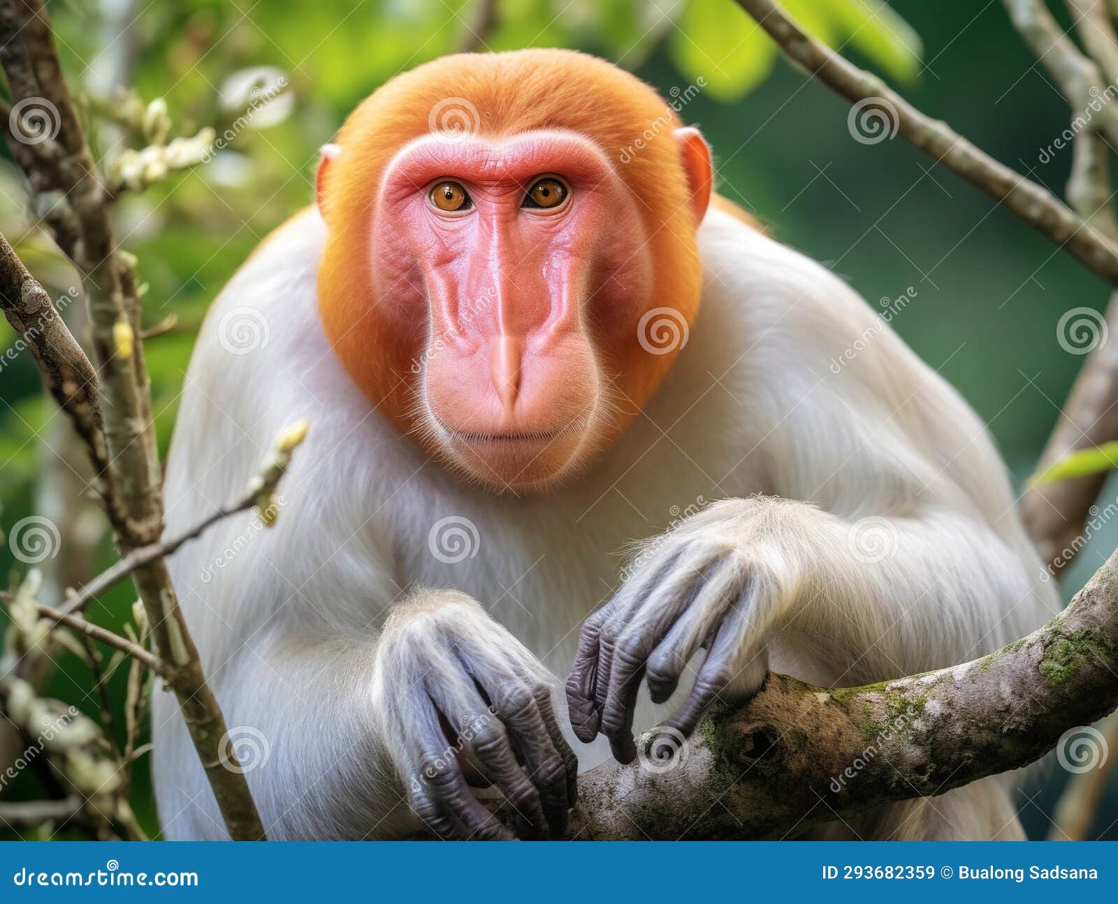 Proboscis monkey stock illustration. Illustration of wildlife - 293682359