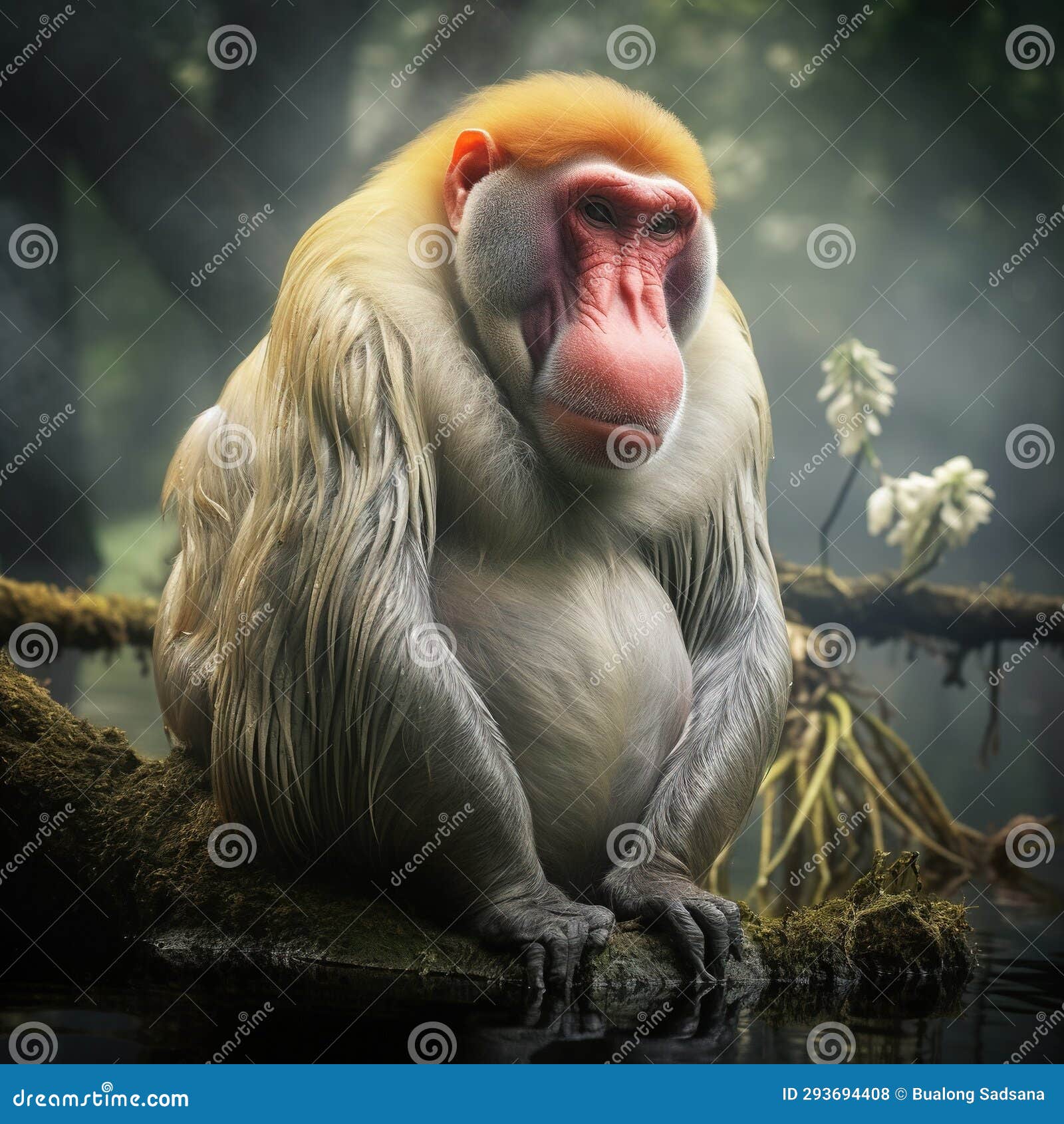 Proboscis monkey stock illustration. Illustration of long - 293694408
