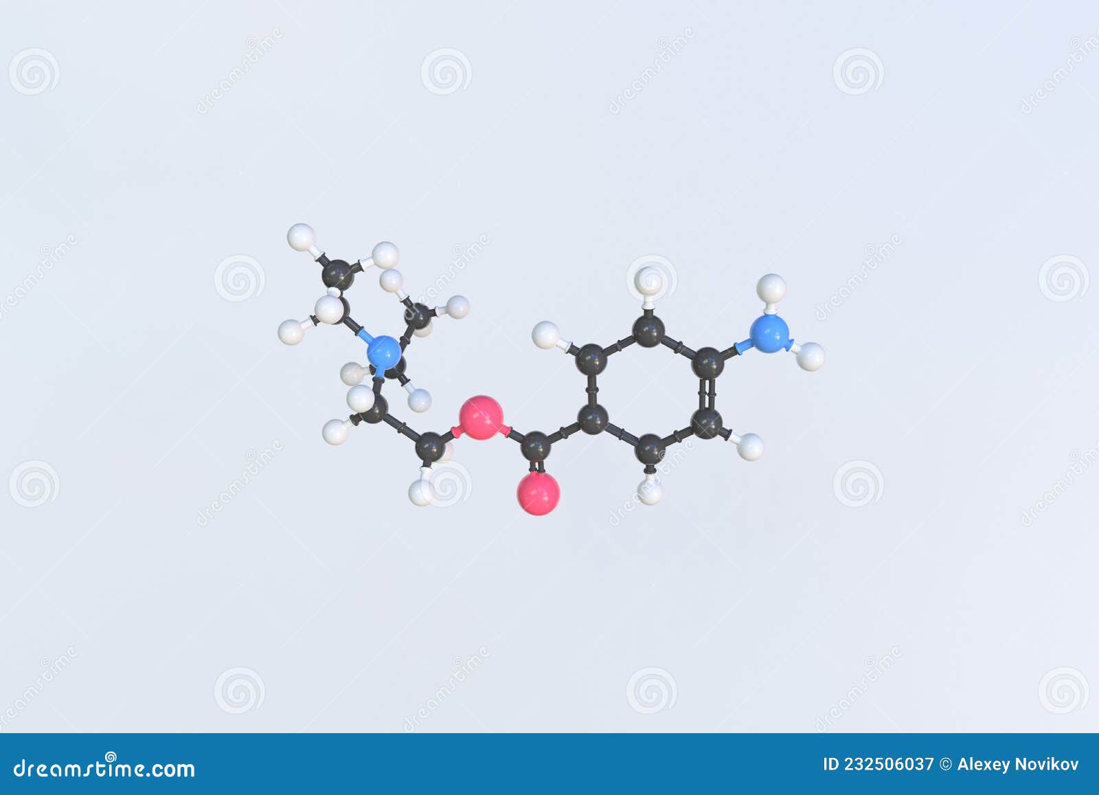 Procaine Molecule. Is A Local Anesthetic Drug. Structural Chemical ...