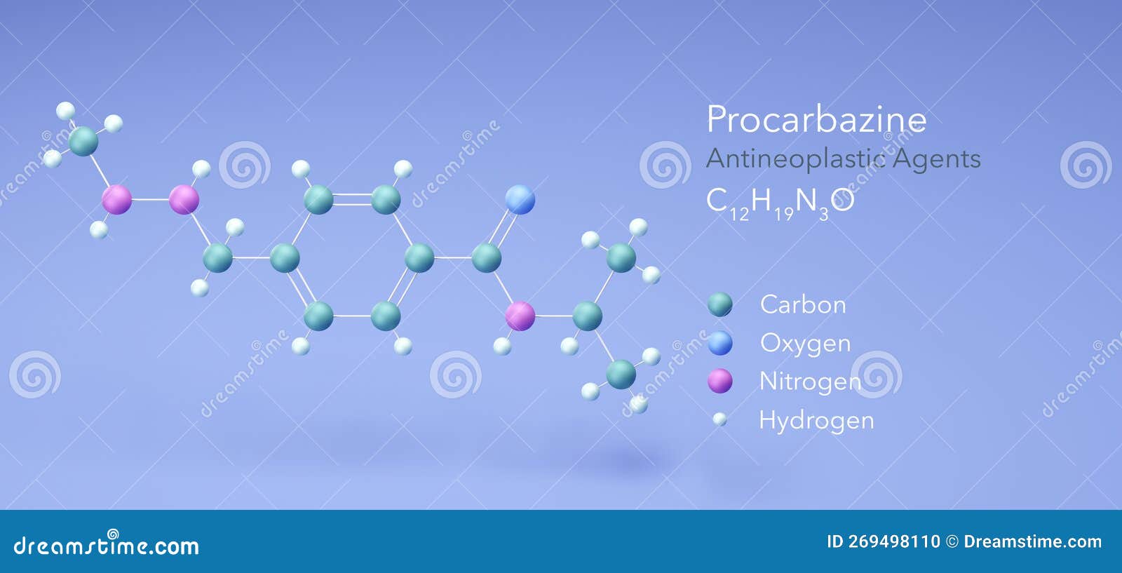 Procarbazine Molecule, Molecular Structures, Antineoplastic Agents, 3d ...