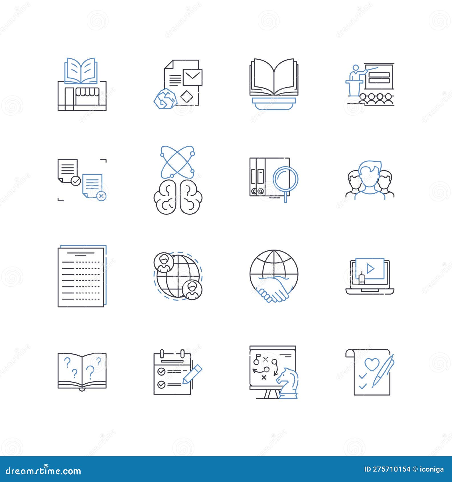 Procedural Design Line Icons Collection Algorithm Blueprint Visual 3566