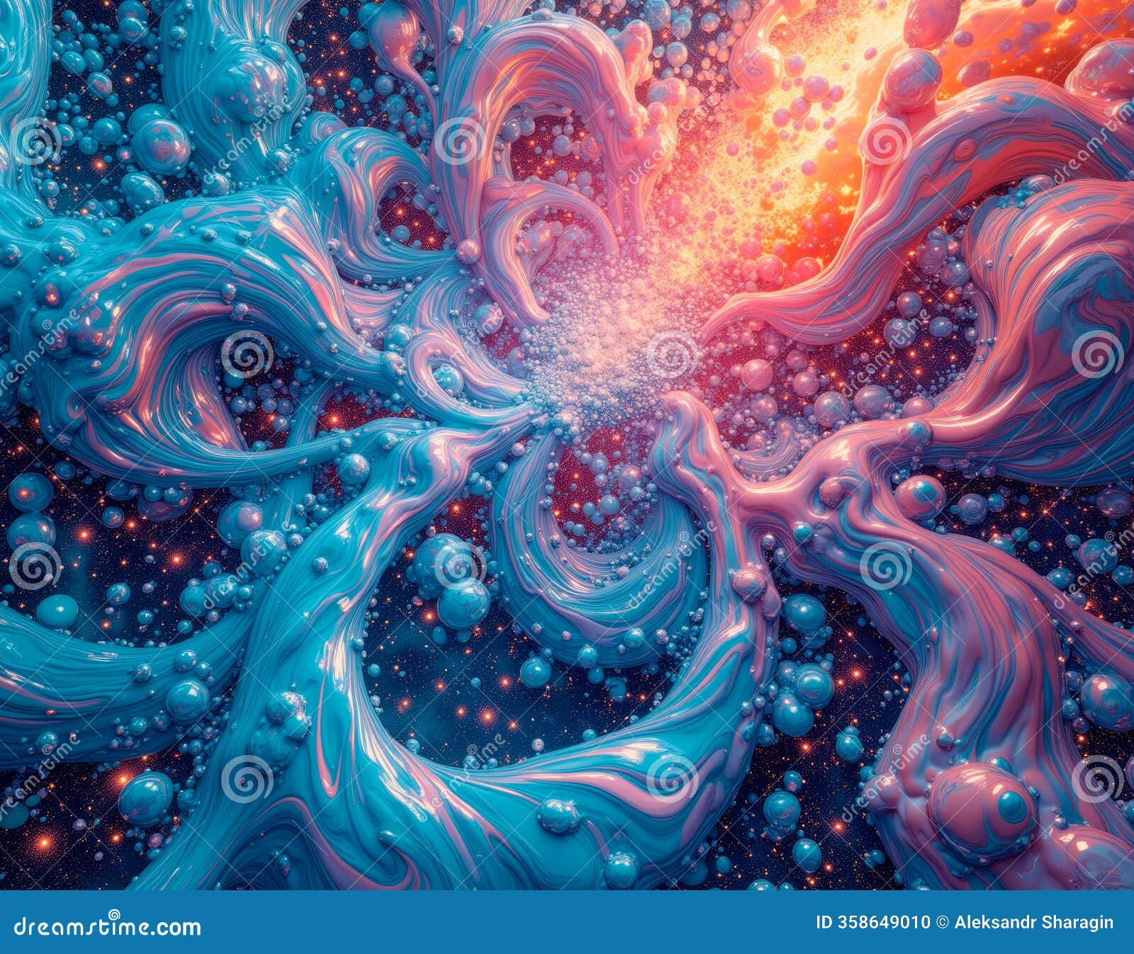 Procedural Quantum Foam Marble With Bubbling Spacetime Fabric Texture, Designed For Theoretical ...