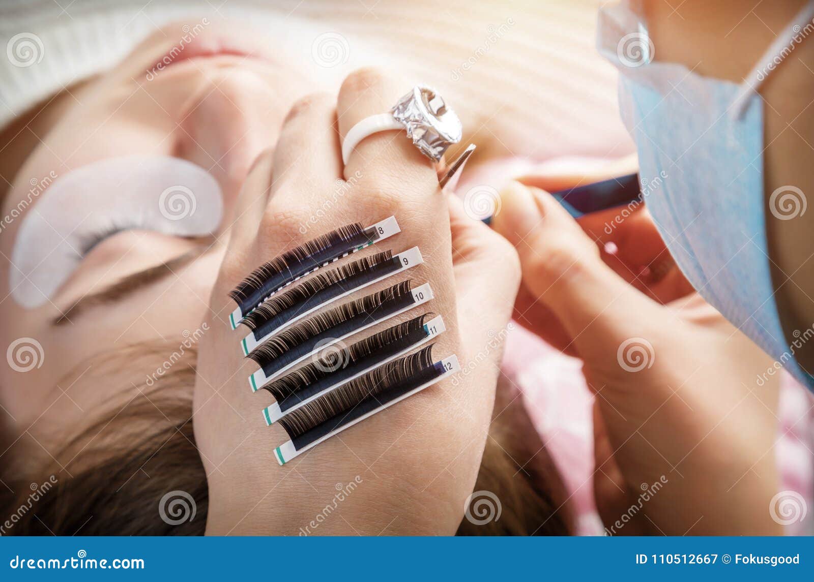 The procedure of eyelash stock image. Image of complexion - 110512667