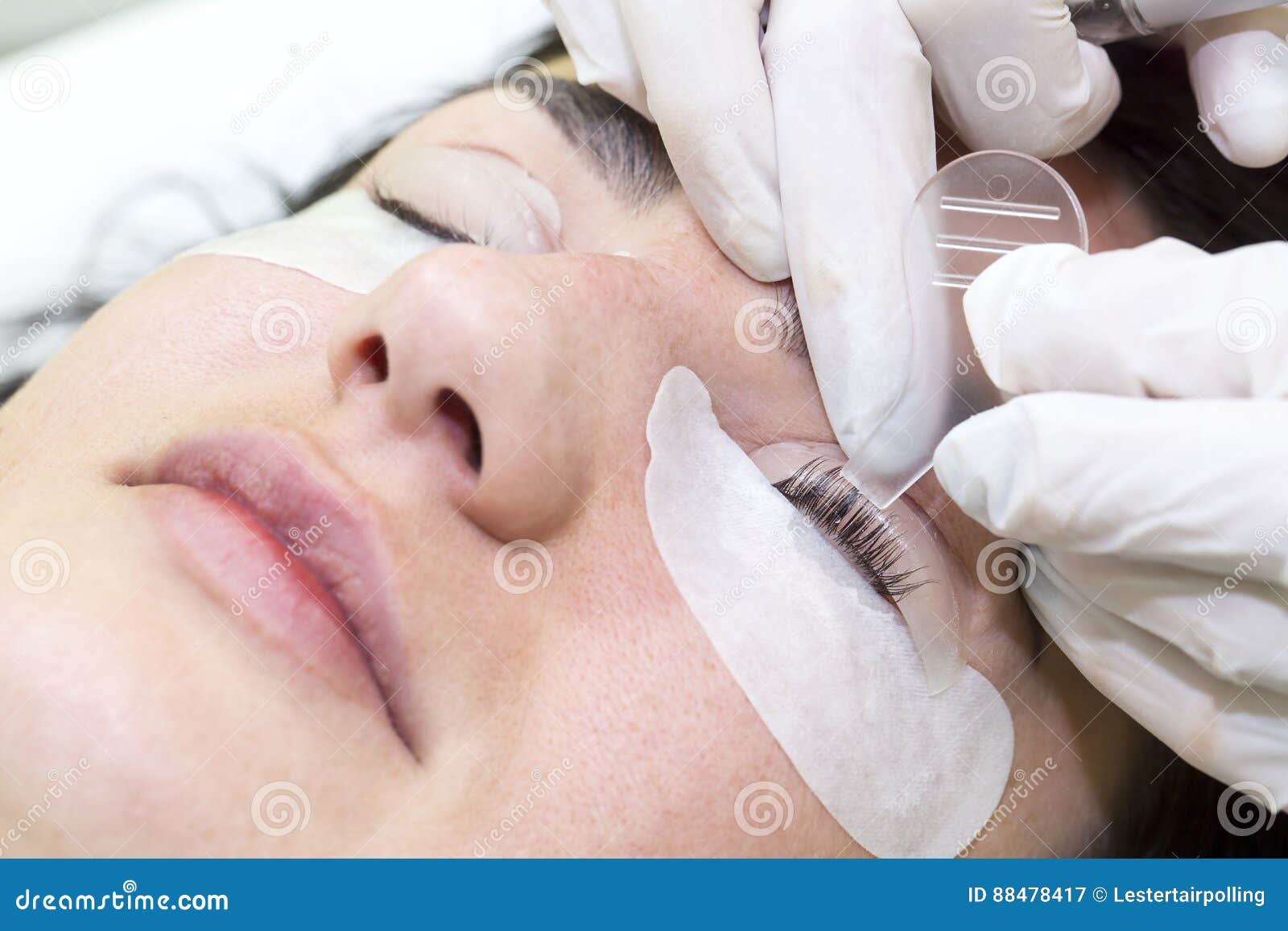 Procedure for Eyelash Extensions, Eyelashes Lamination Stock Image ...