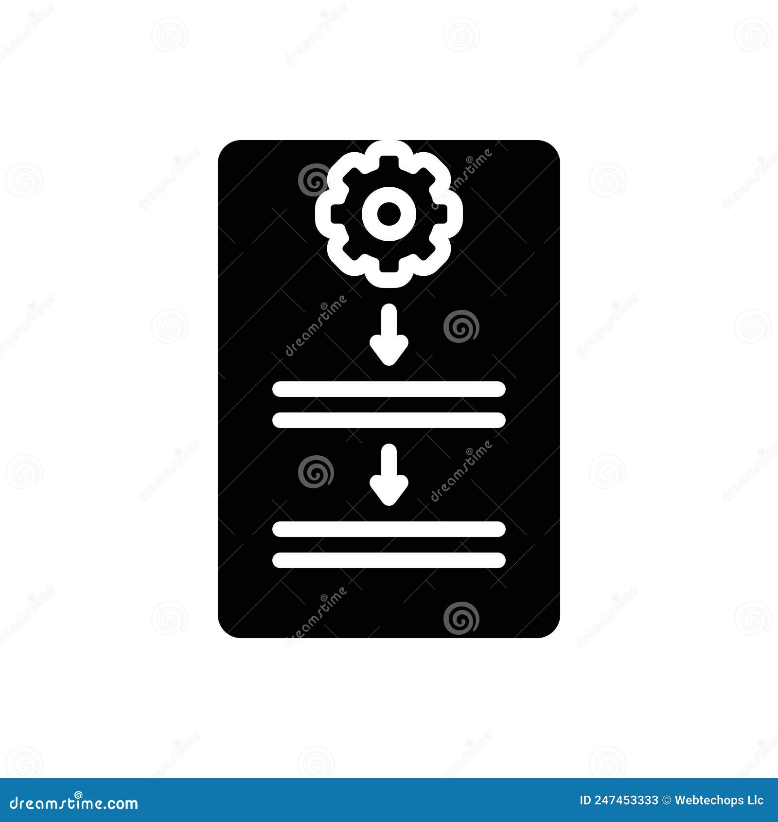 Black Solid Icon for Procedure, Process and Protocol Stock Illustration ...