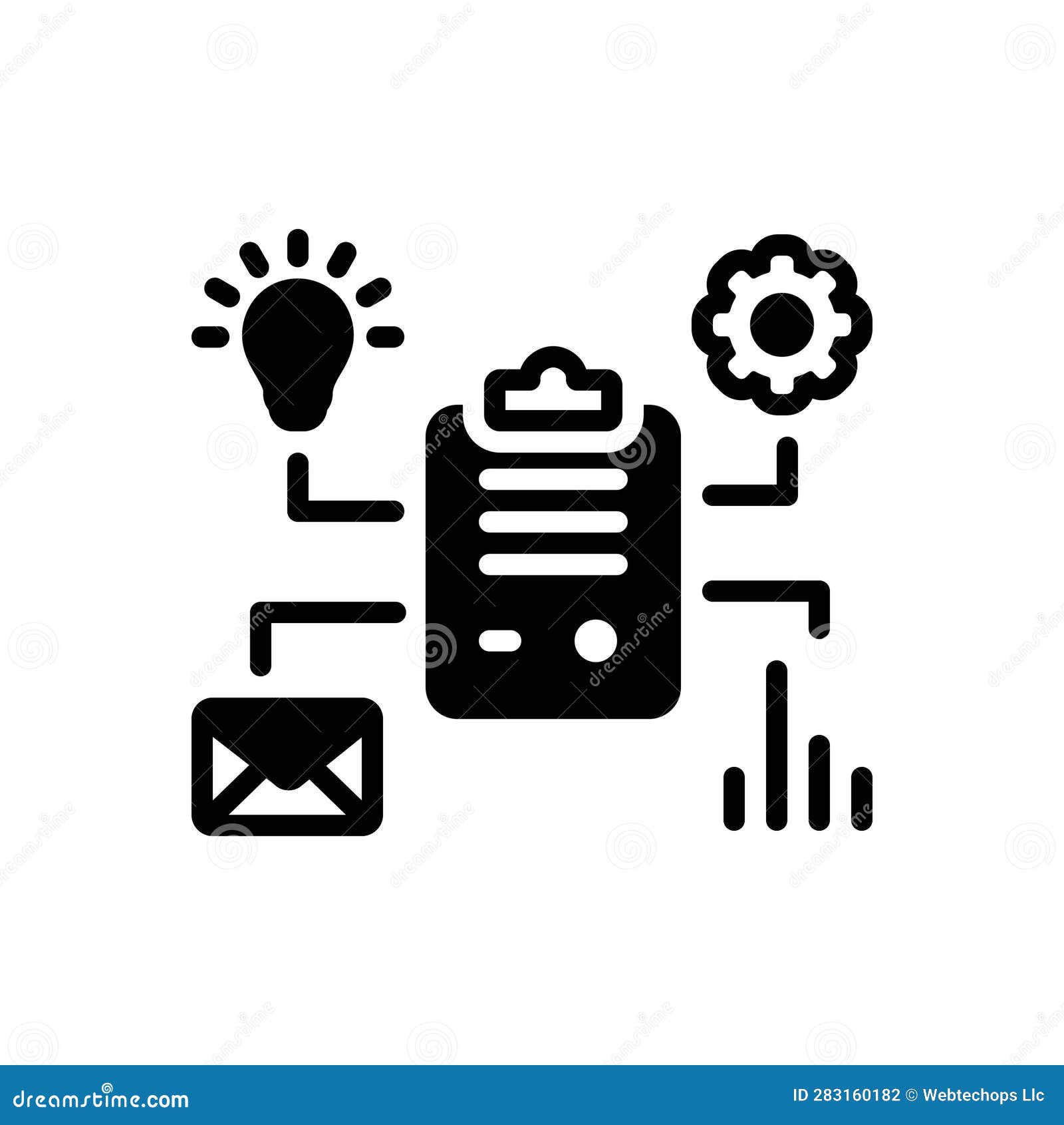 Black Solid Icon for Procedure, Process and Action Stock Vector ...