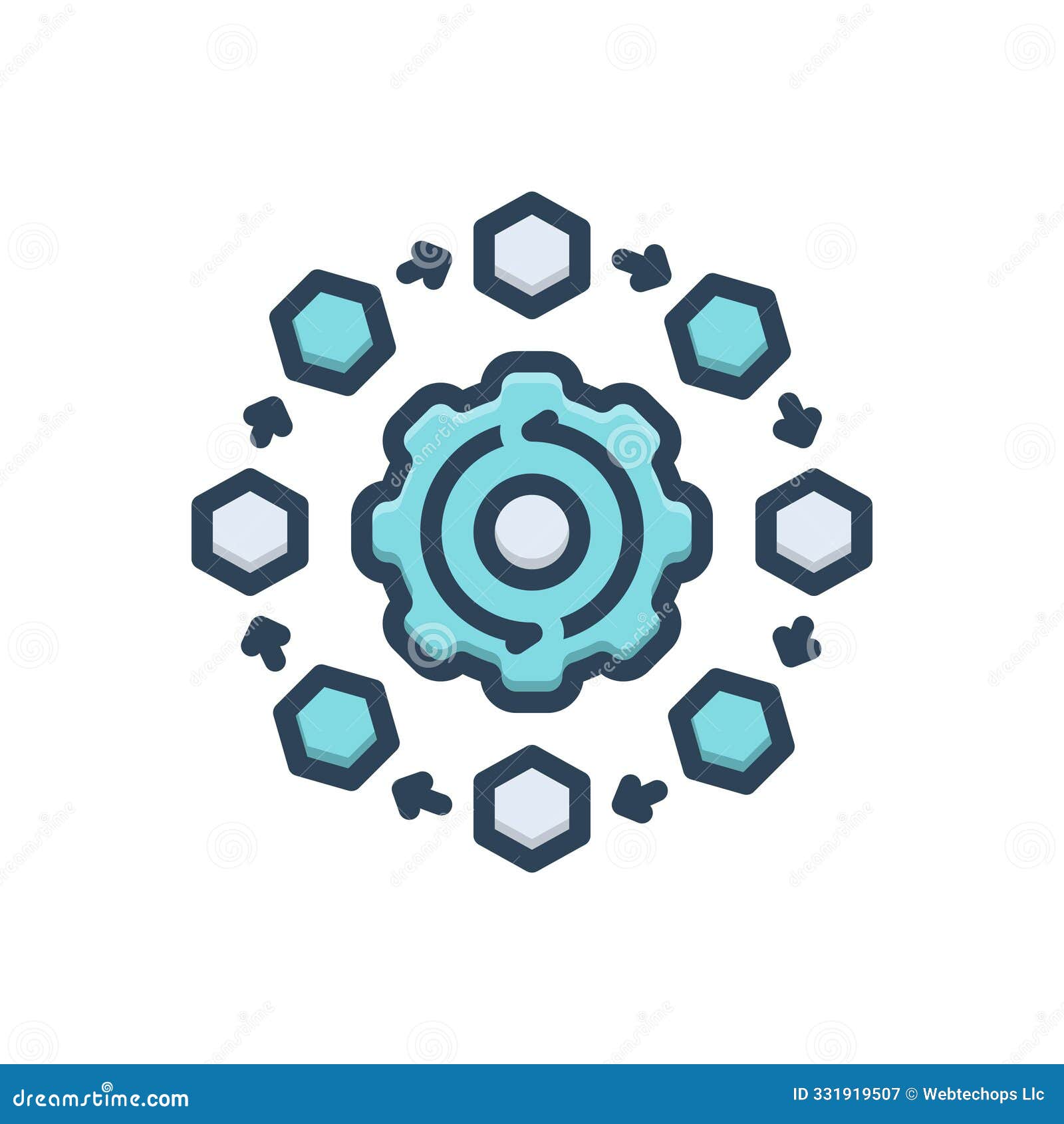 Color Illustration Icon for Procedure, Workflow and Setting Stock ...