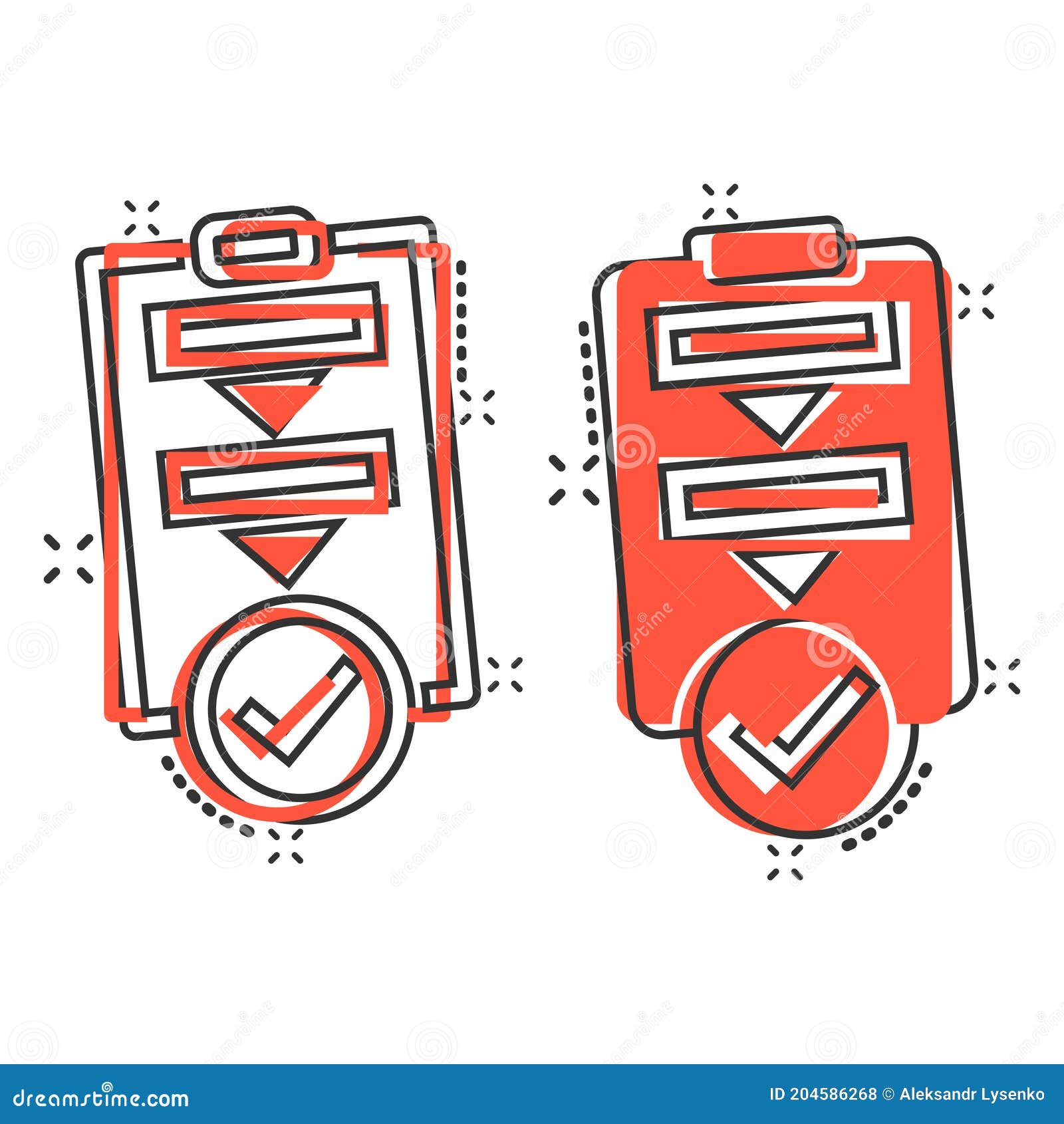 Procedure List Icon In Comic Style. Document Project Cartoon Vector ...