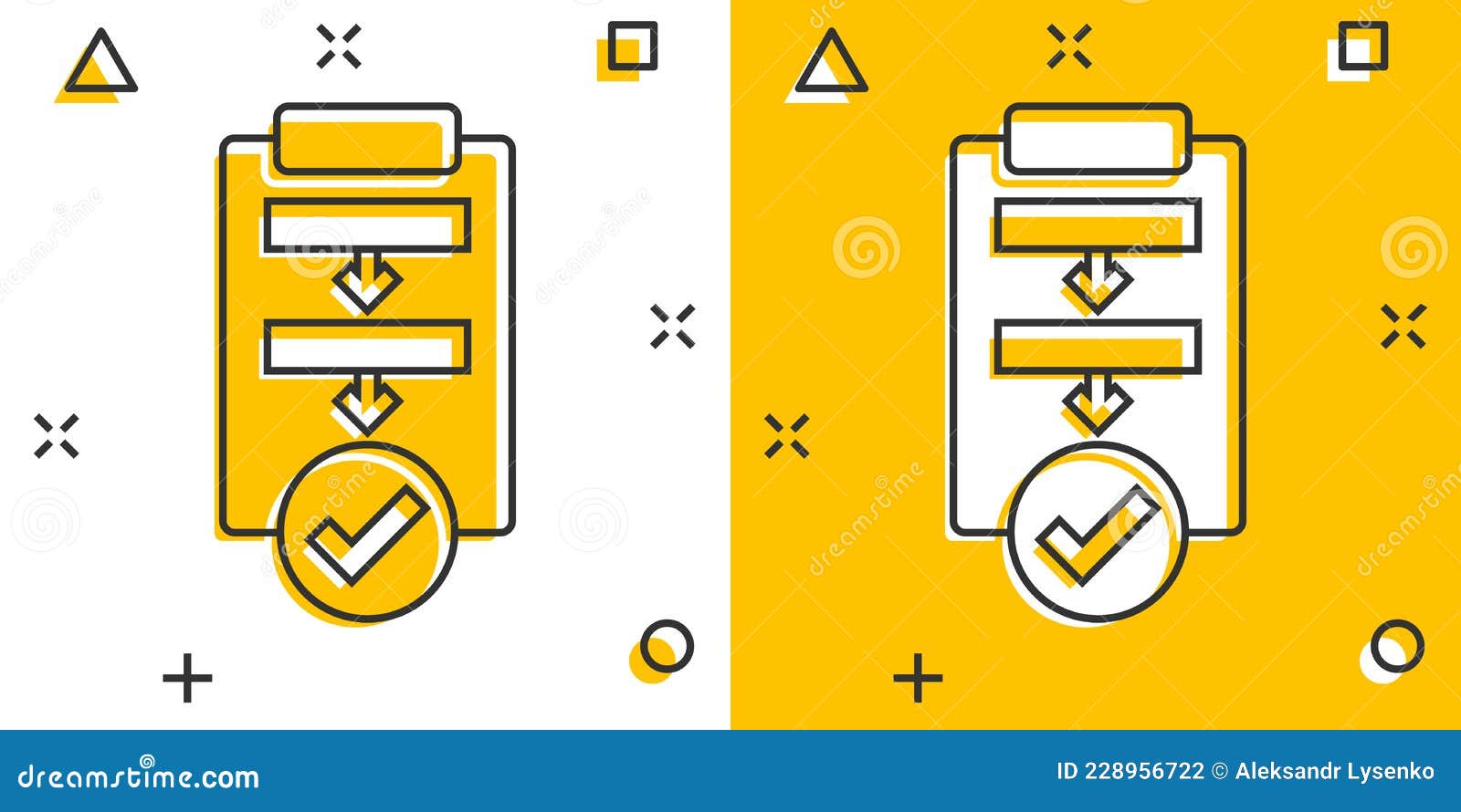 Procedure List Icon in Comic Style. Document Project Cartoon Vector ...